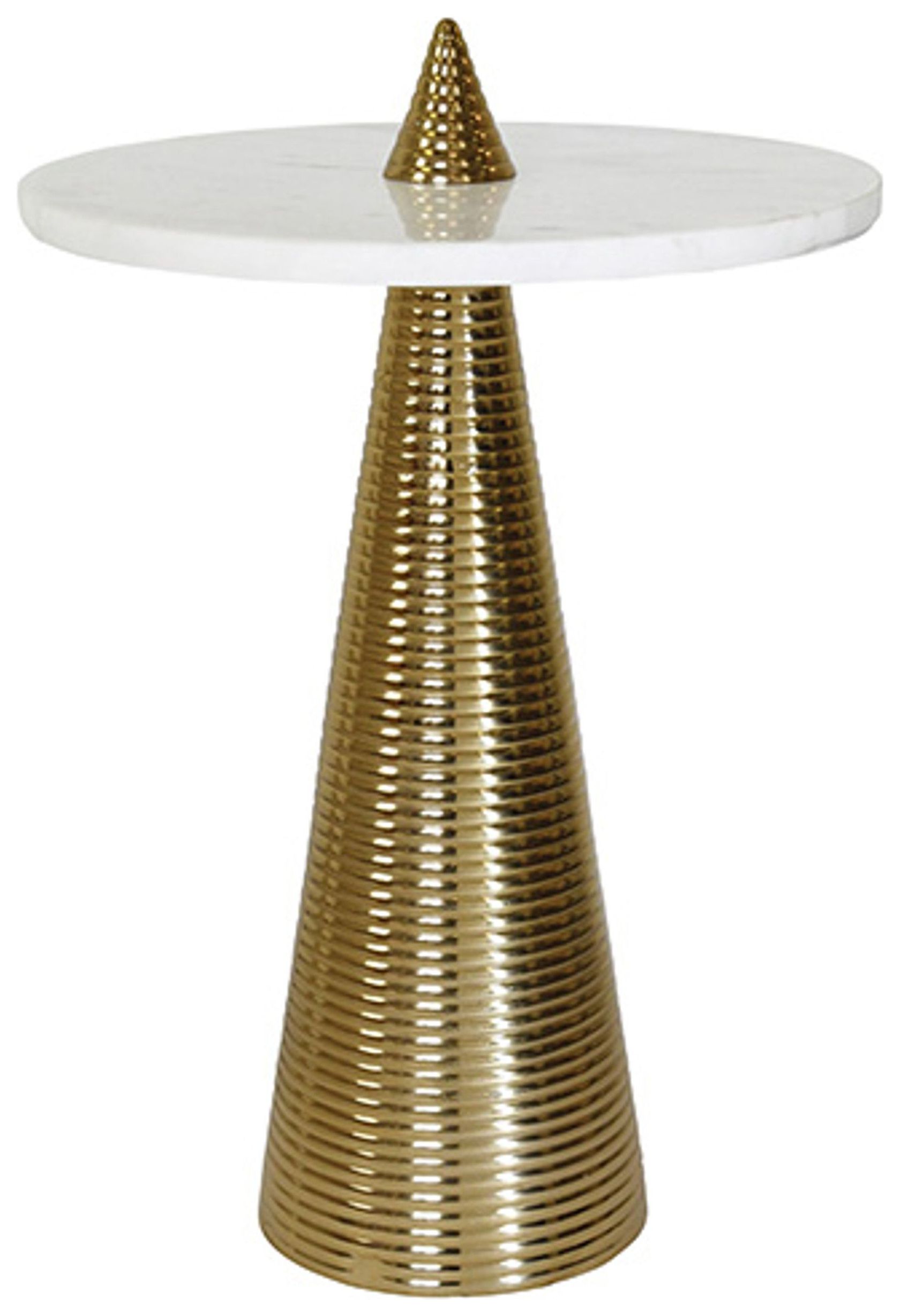Pasha Gold and White Round Marble Top Side Table from Worlds Away ...