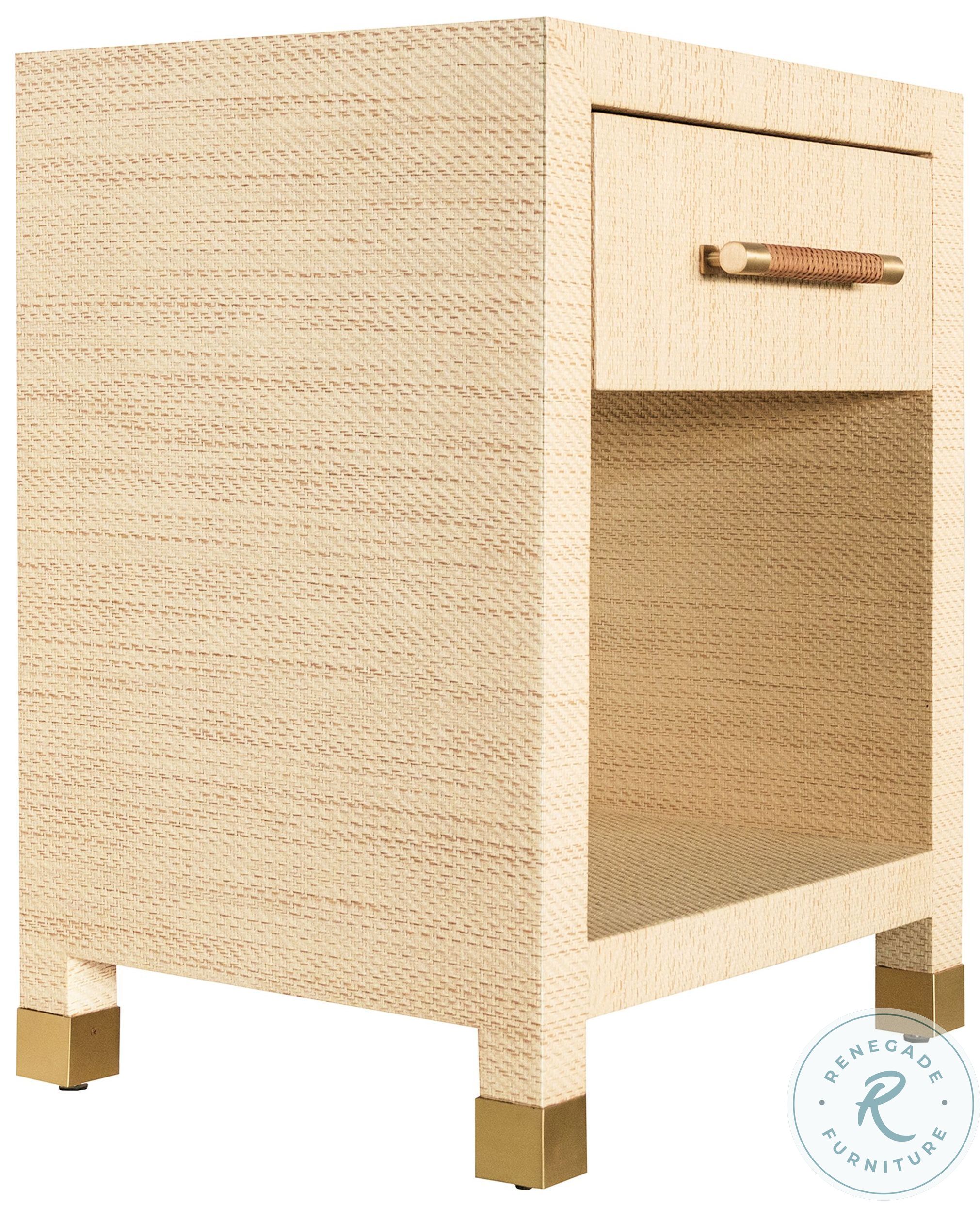 Pelham Natural Grasscloth 1 Drawer Side Table From Worlds Away ...