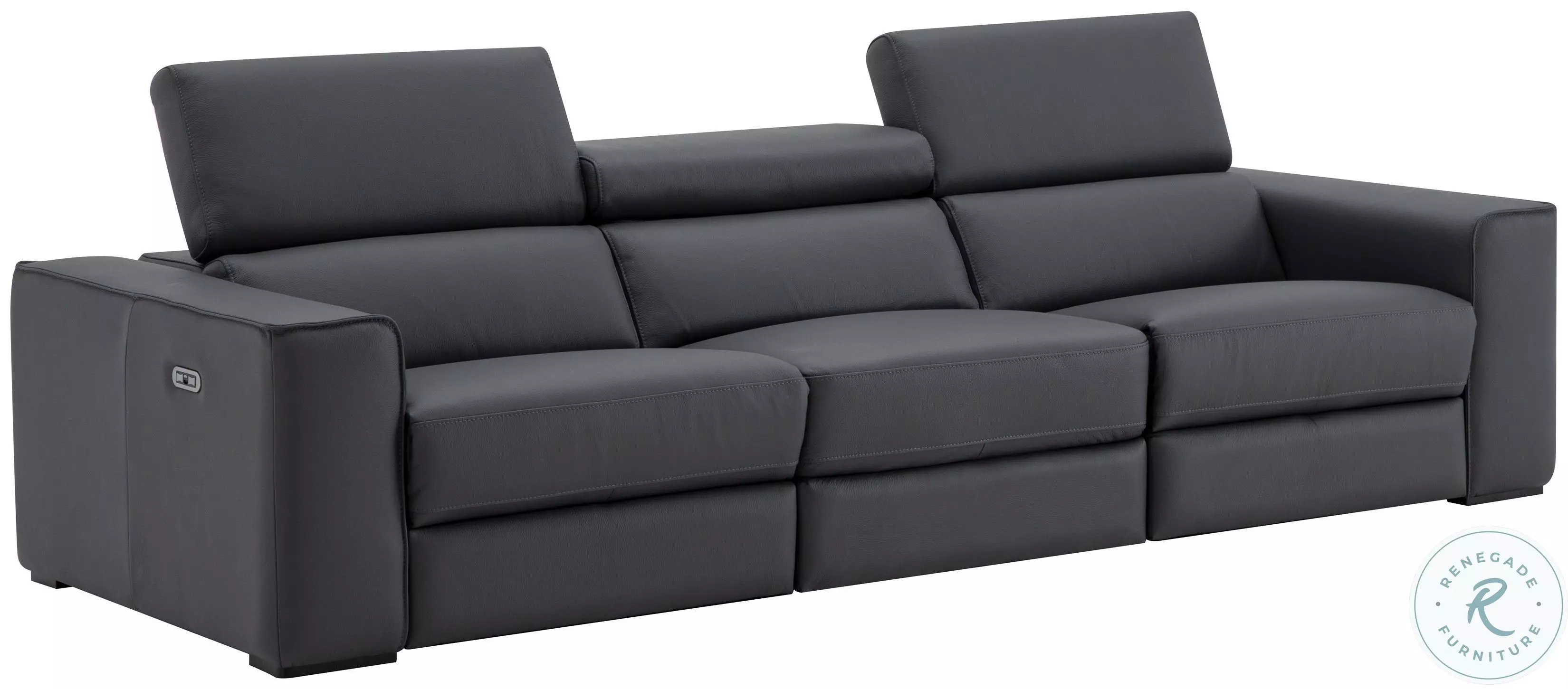 Picasso Blue Gray Leather Motion Sofa From JNM | Coleman Furniture