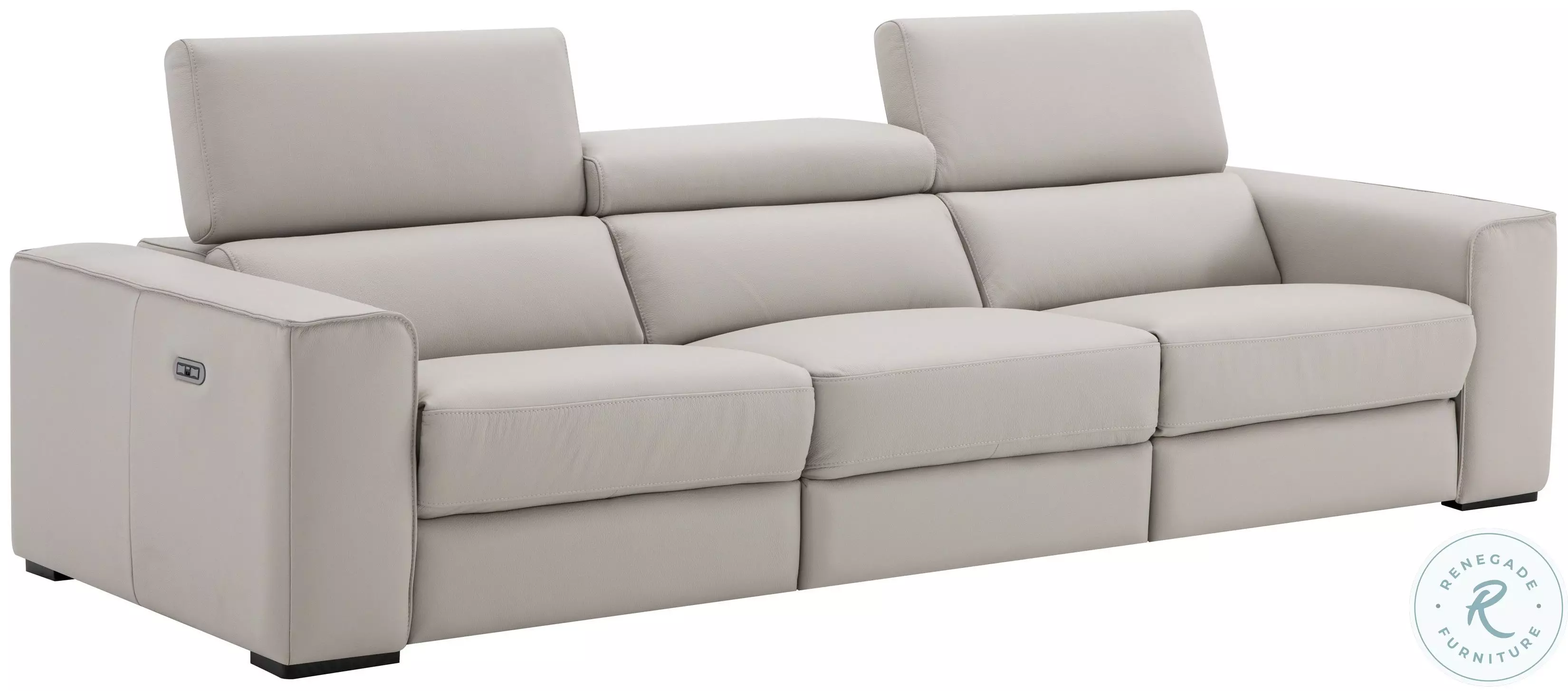 Picasso Silver Gray Leather Motion Sofa From JNM | Coleman Furniture