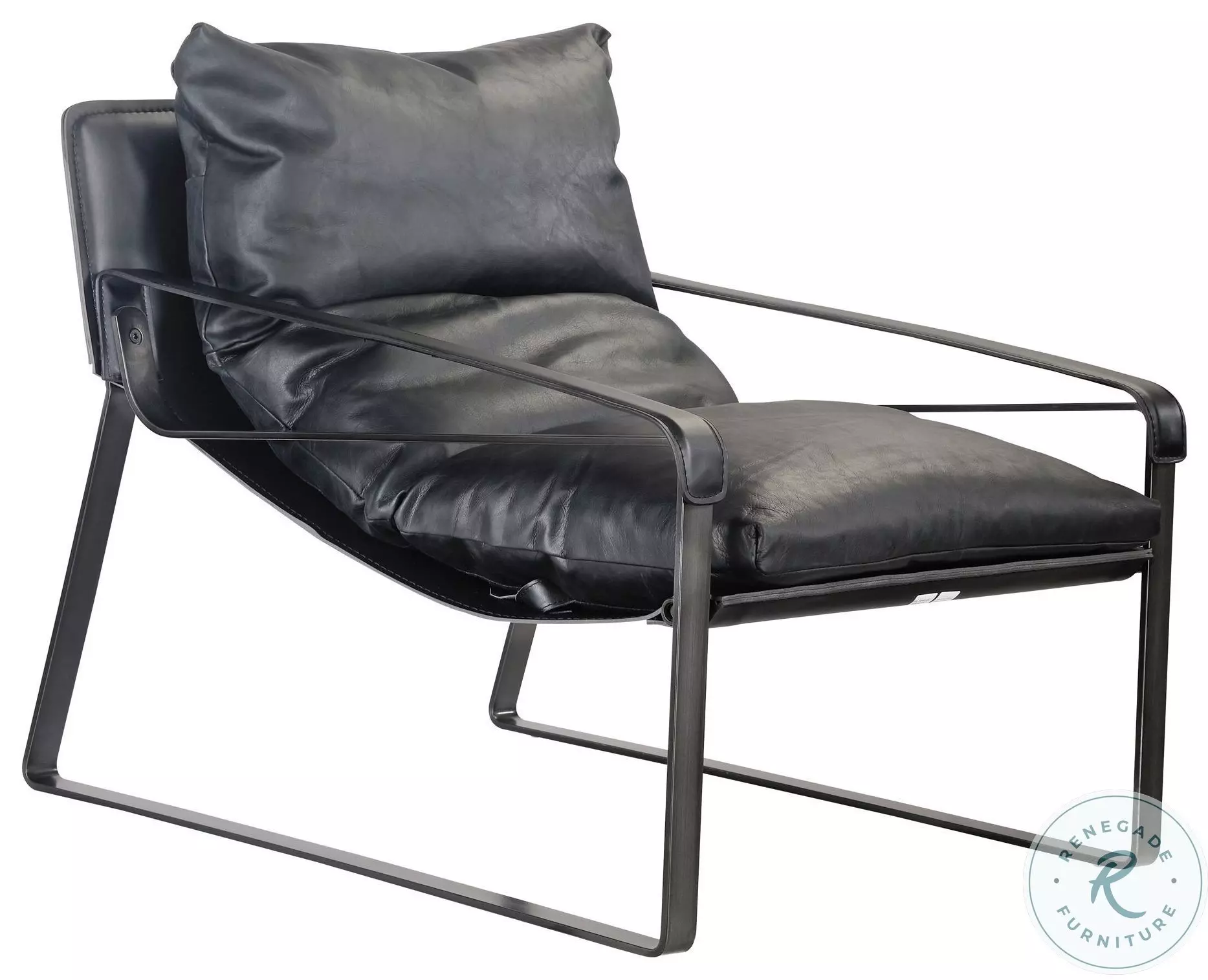 Connor Black Leather Club Chair from Moes Home | Coleman Furniture