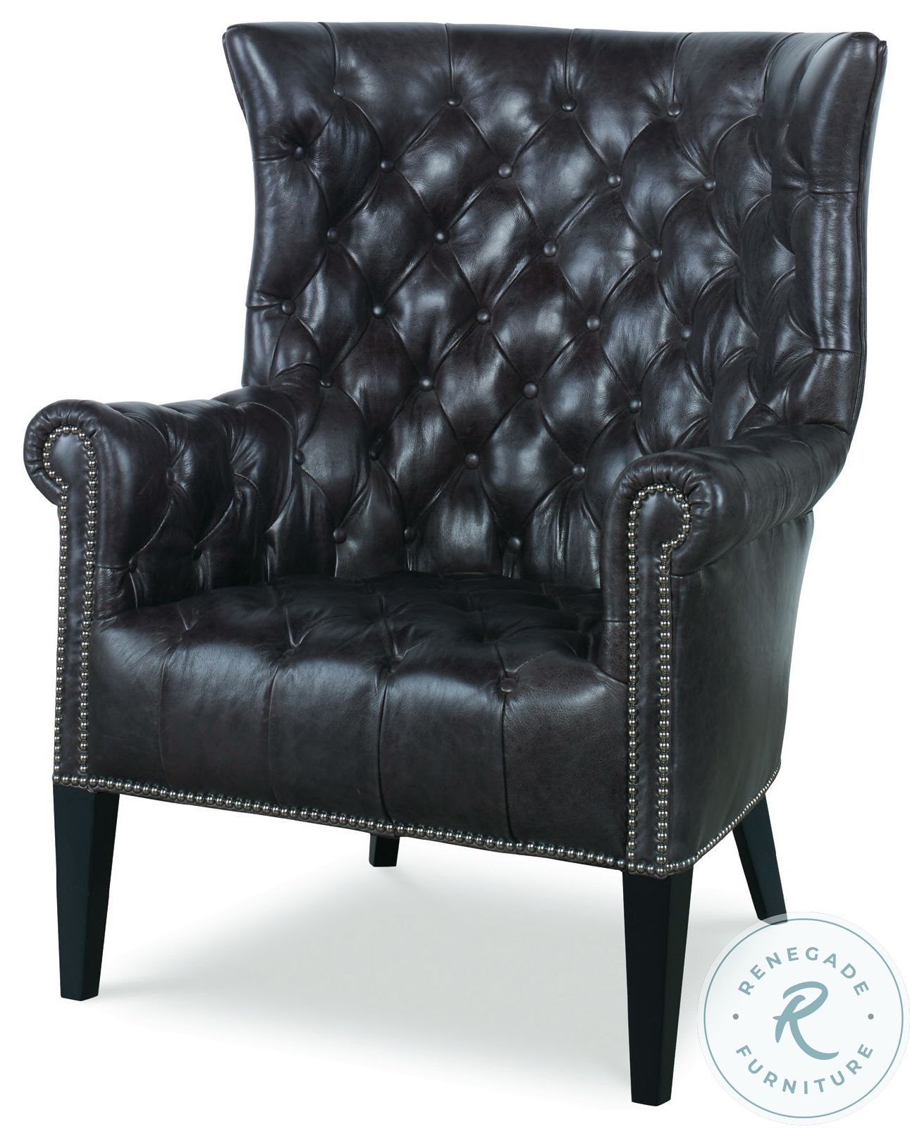 Empress Black Tufted Wing Chair From Century Furniture | Coleman Furniture