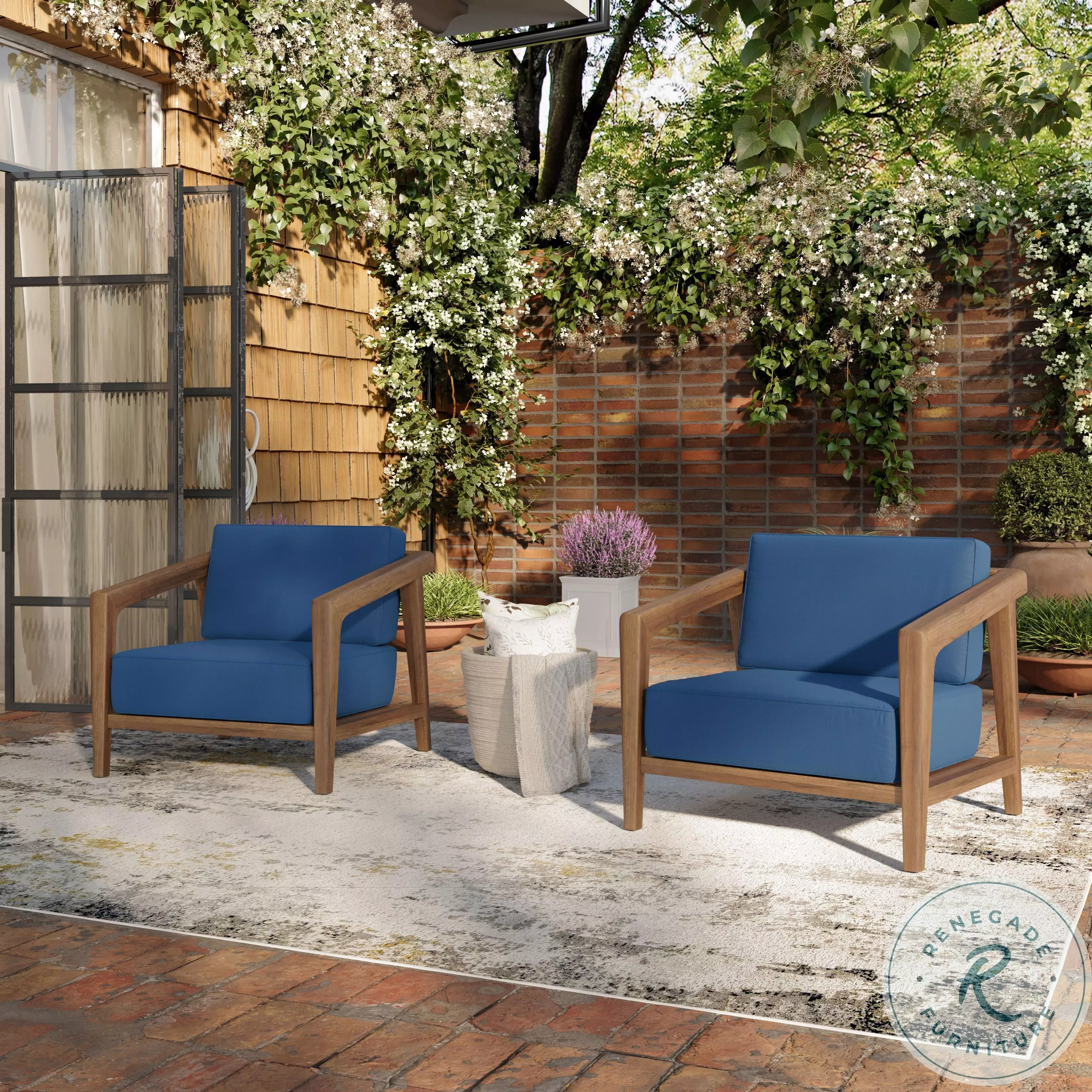 Bali Dark Blue Outdoor Club Chair Set Of 2 From New Classic | Coleman ...