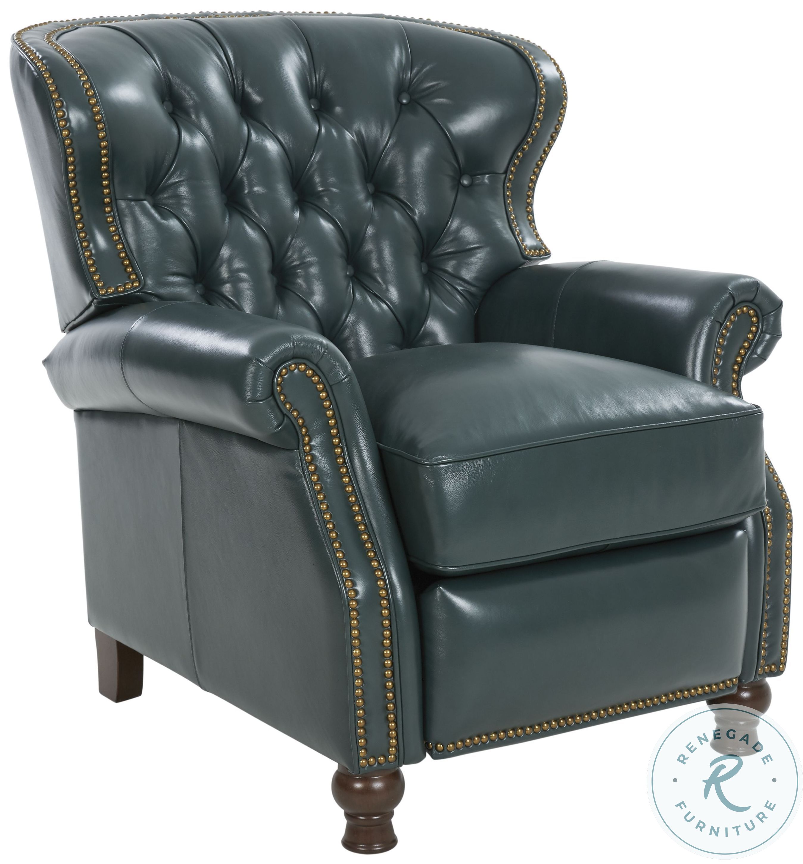 Presidential Highland Emerald Leather Recliner From Barcalounger ...