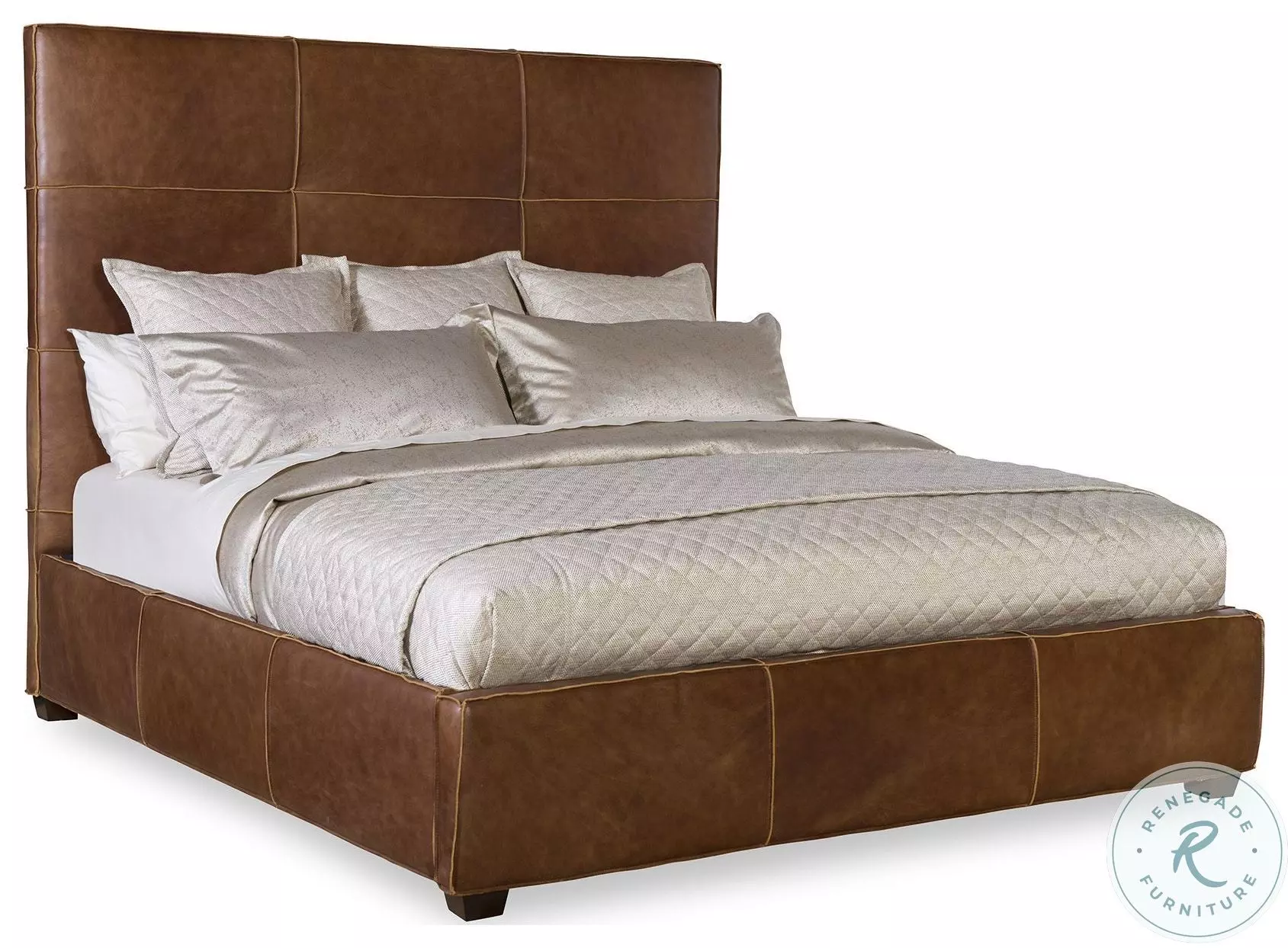 Quintin Brizo Hazelnut Leather King Panel Bed From Maitland-Smith ...