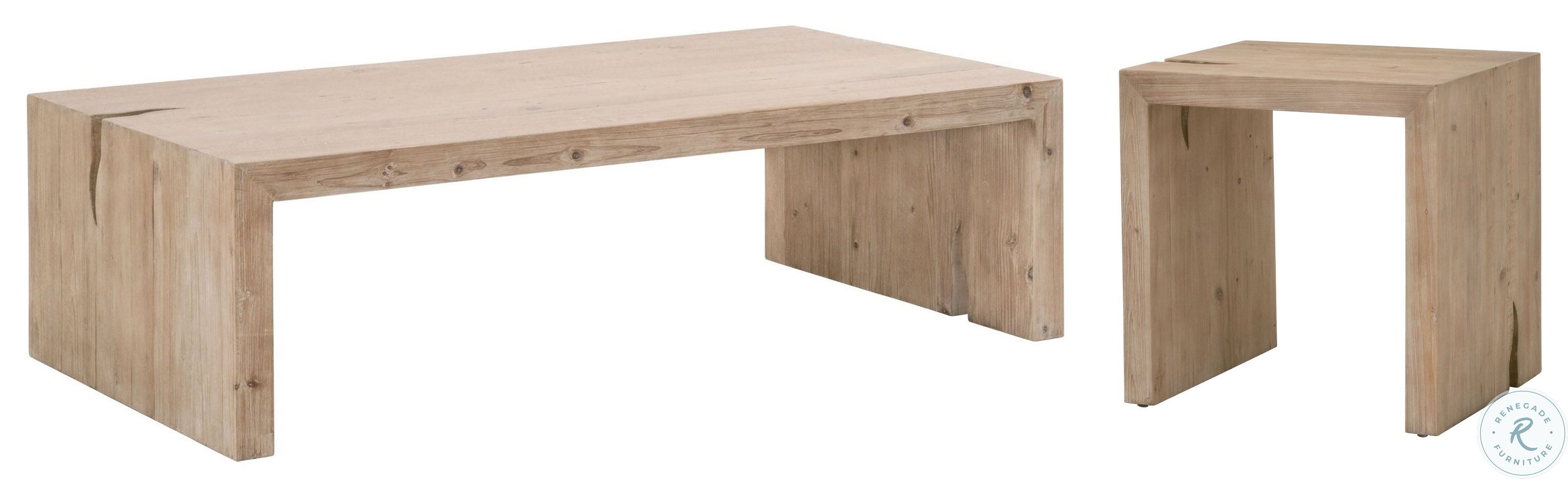 Reed Smoke Gray Pine Coffee Table From Essentials for Living | Coleman ...