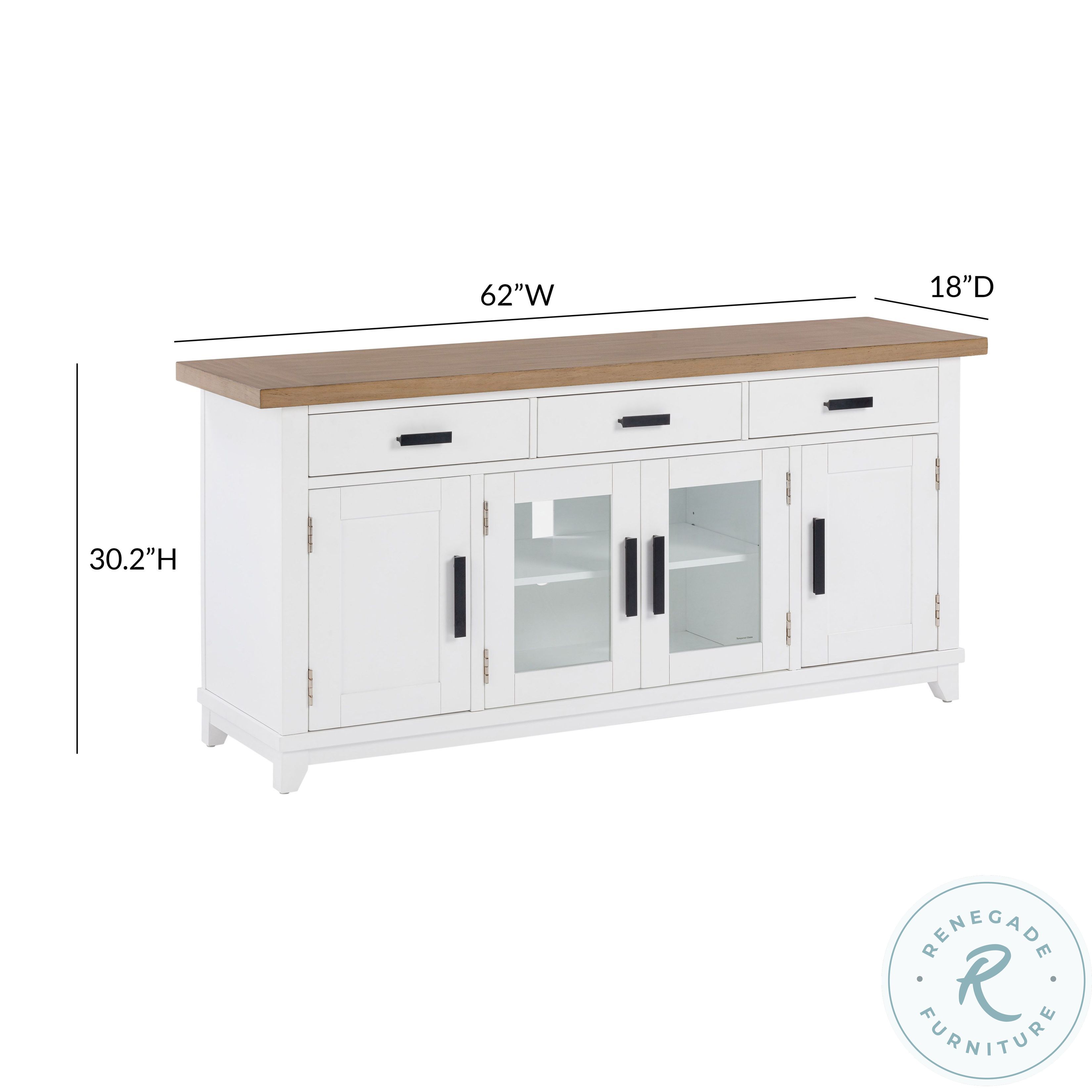 Dover White 62" Console | E9040-62 | HomeGalleryStores.com
