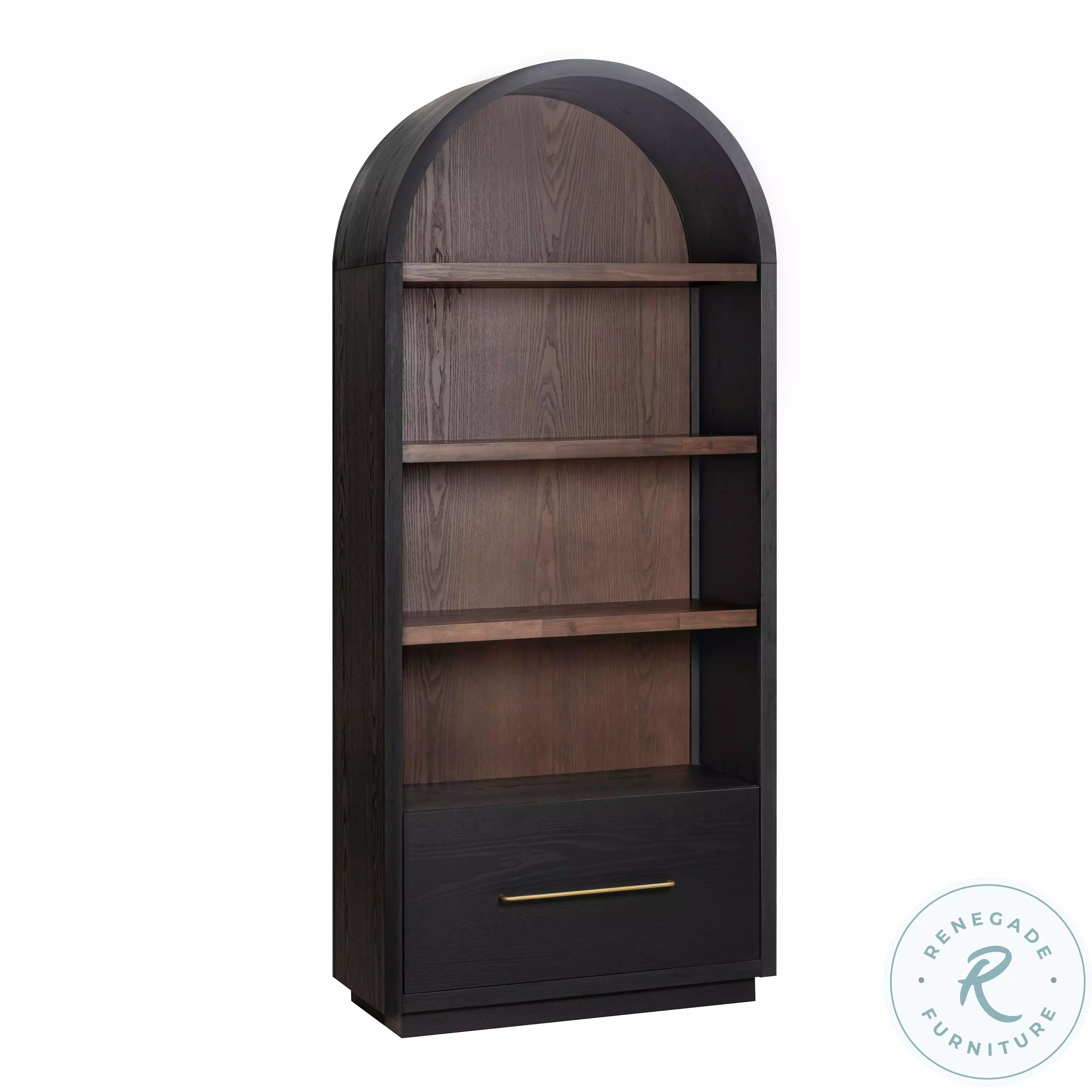 Marlow Black Wood Bookcase with File Drawer | H710-46 ...