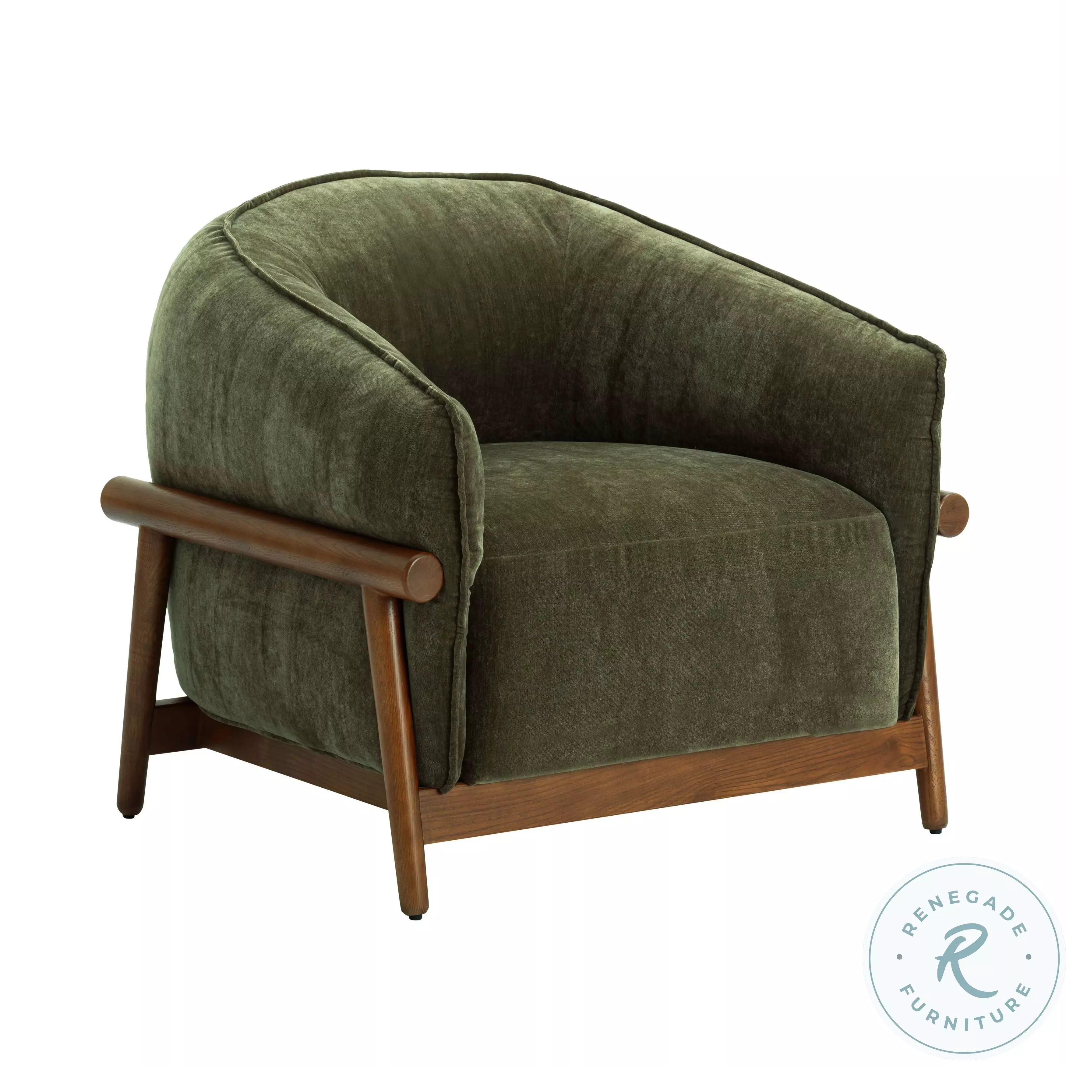 Piedmont Olive Green Upcycled Chenille Accent Chair From Renegade ...