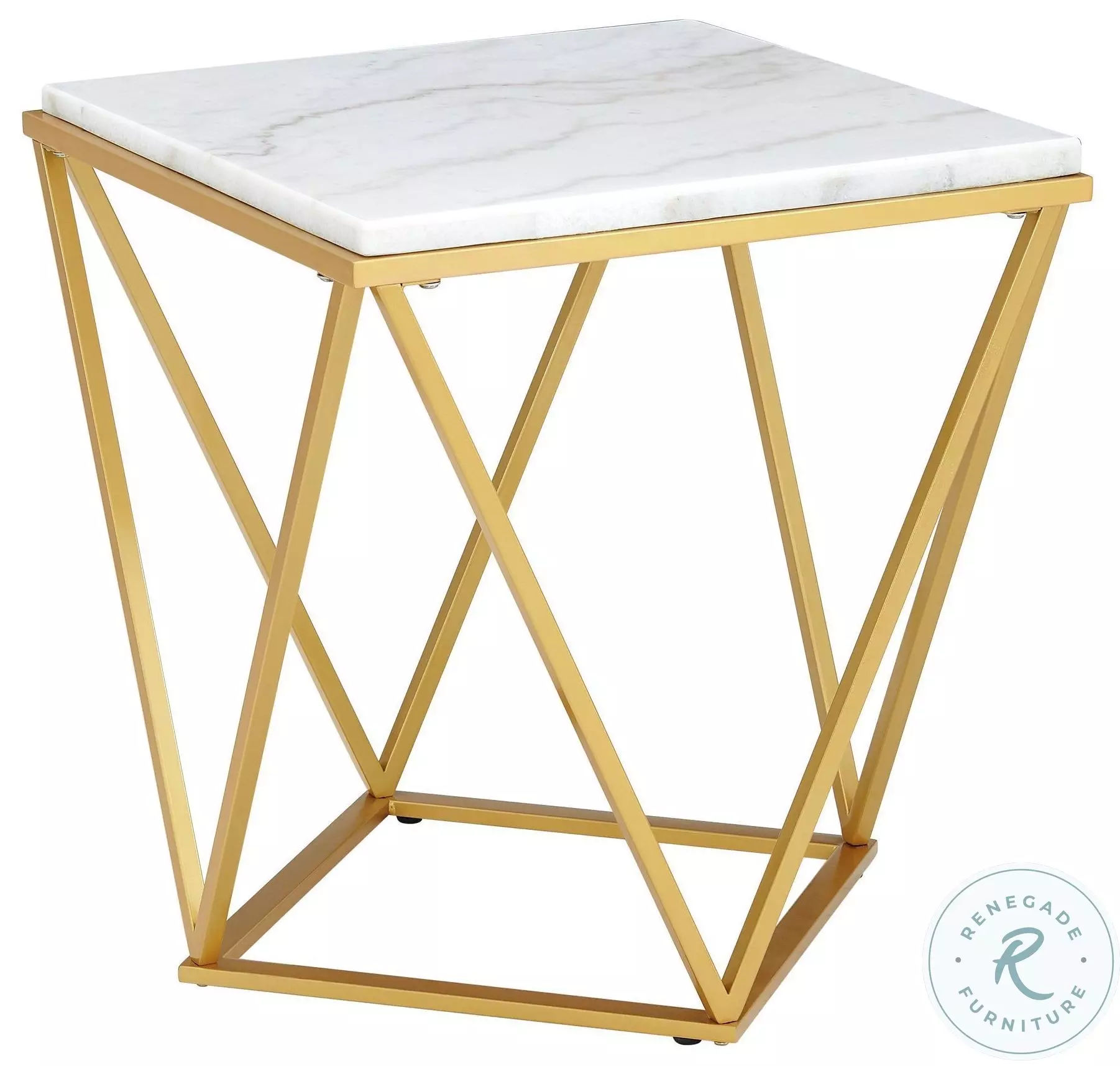 Conner White Marble And Gold End Table From Home Gallery Stores | Home ...