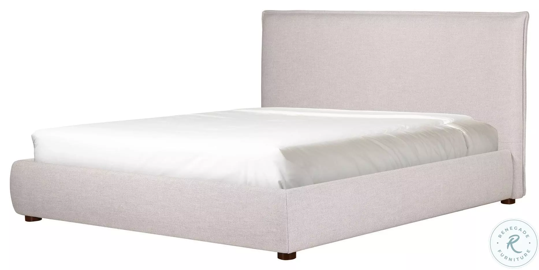 Luzon Tan King Upholstered Platform Bed from Moes Home | Coleman Furniture