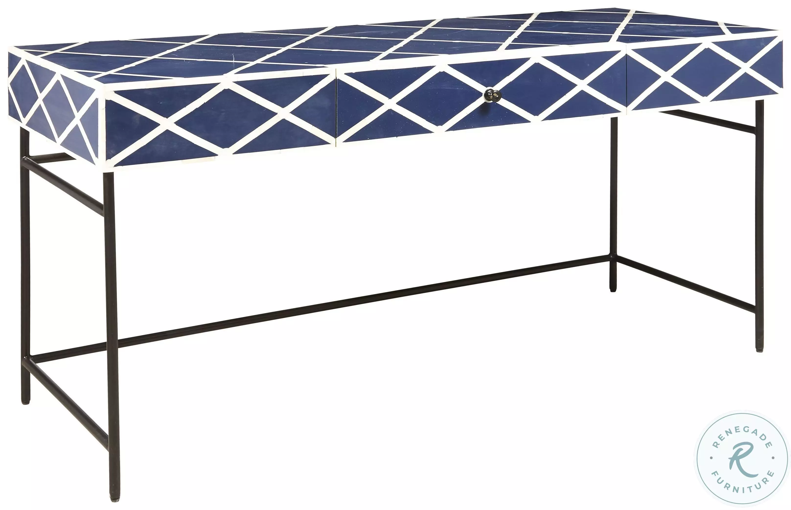 P301625 Navy Blue And Cream Writing Desk From Pulaski | Coleman Furniture