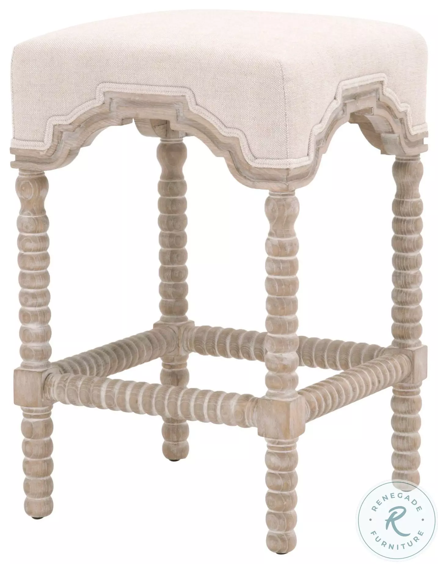 Rue Bisque French Linen Counter Height Stool From Essentials for Living ...