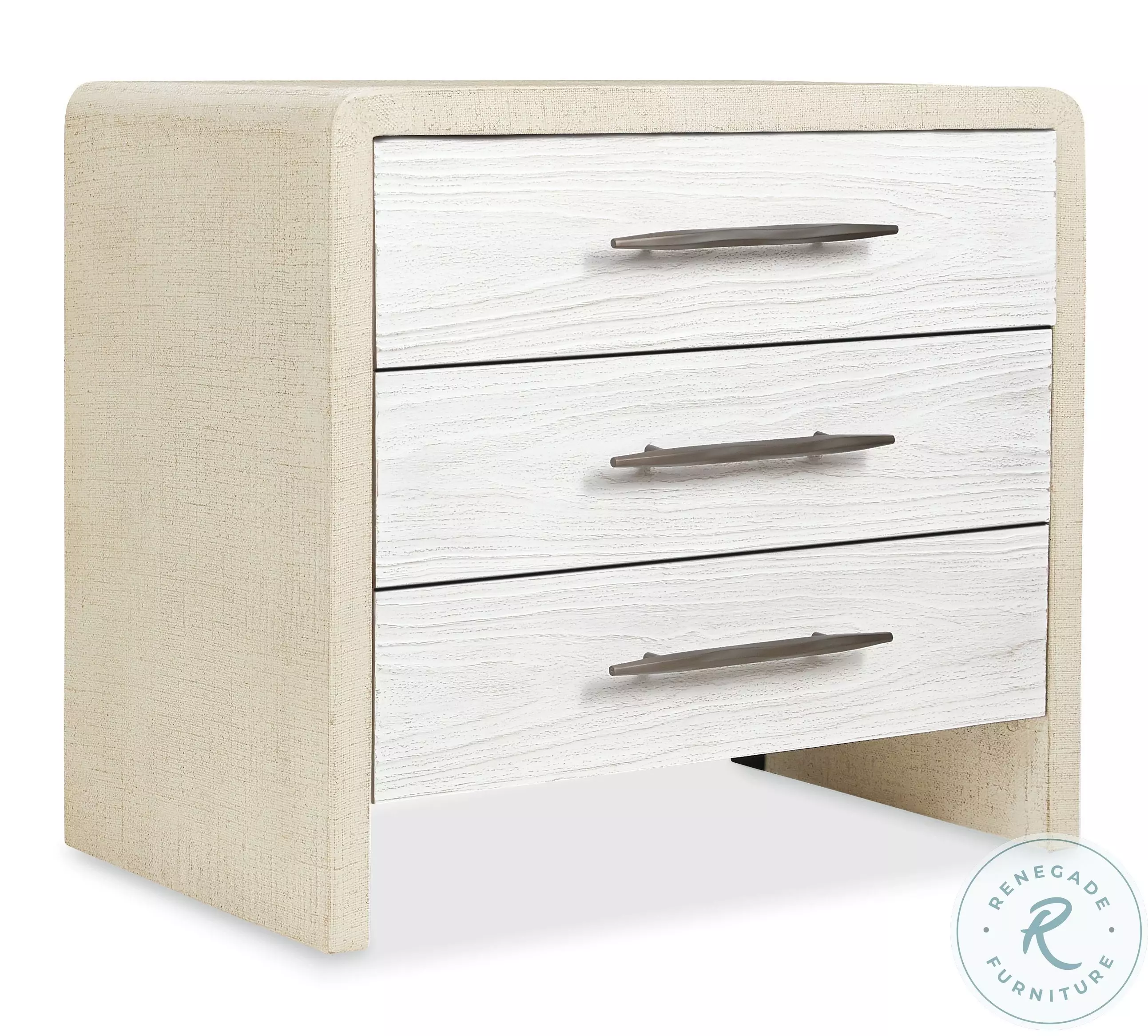 Cascade Lacquered Burlap And Soft Taupe 3 Drawer Nightstand From Hooker ...