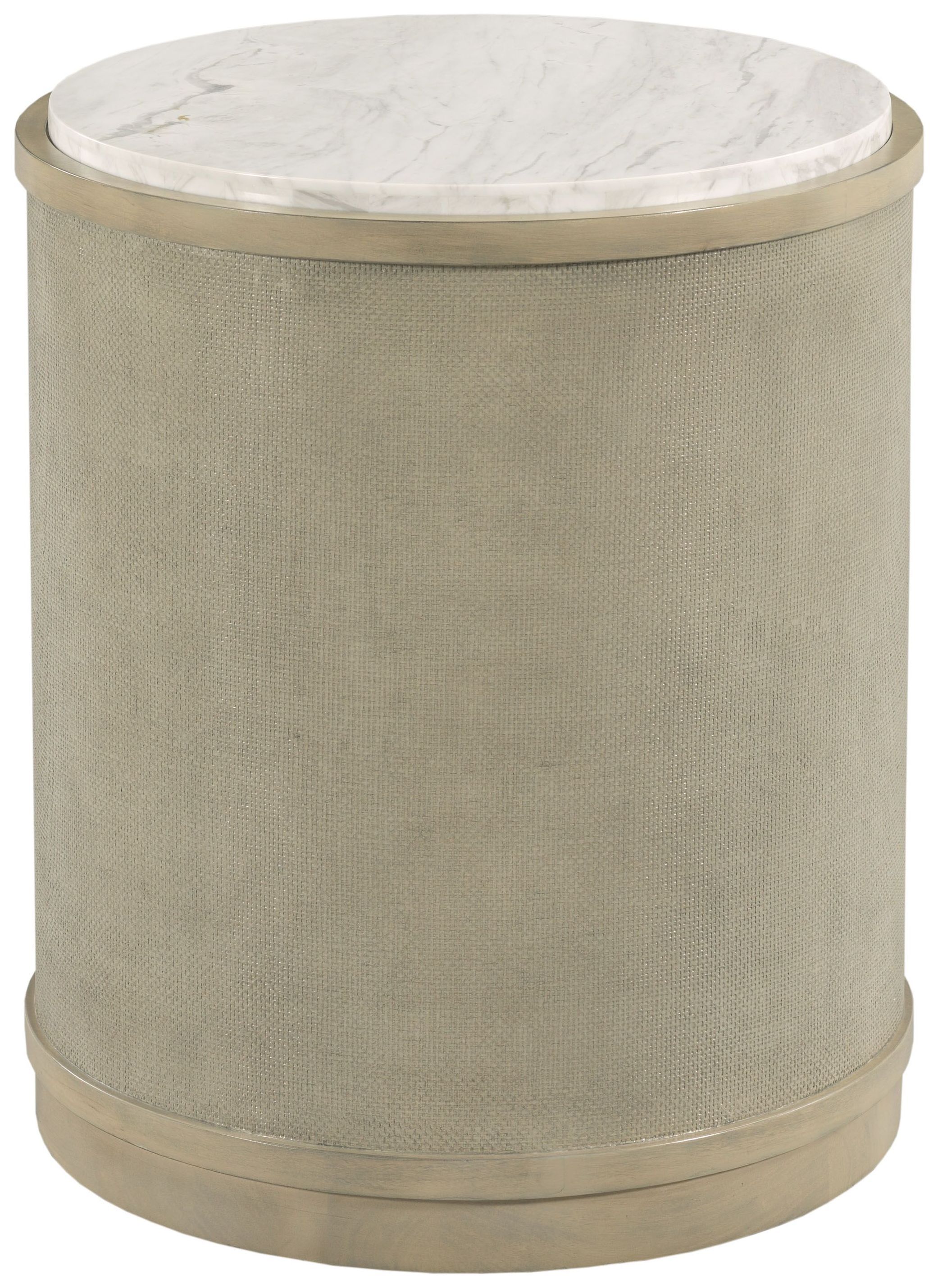 Hidden Treasures Light Stain Round Quartz Top End Table From Kincaid ...
