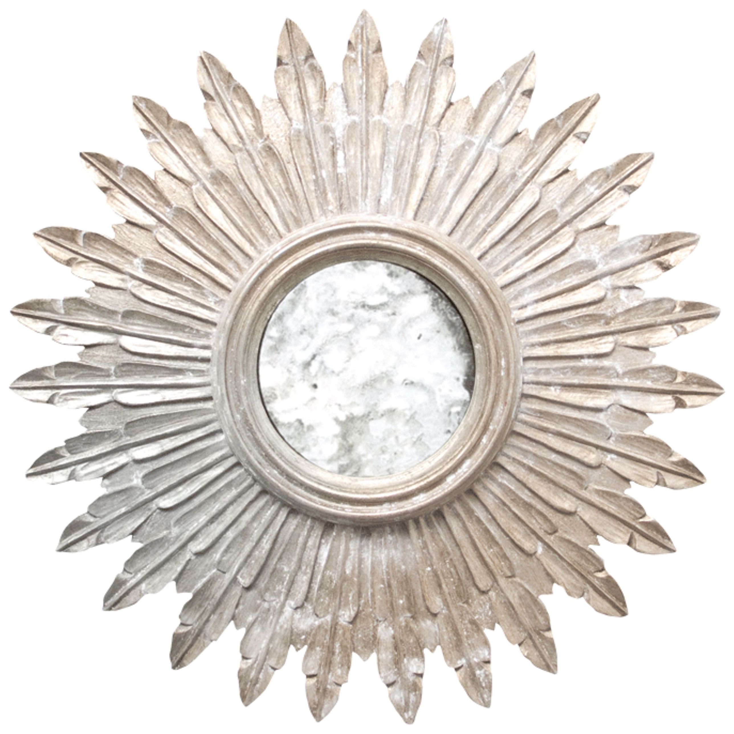 Santo Silver Leaf Sunburst Round Wall Mirror from Worlds Away | Coleman Furniture
