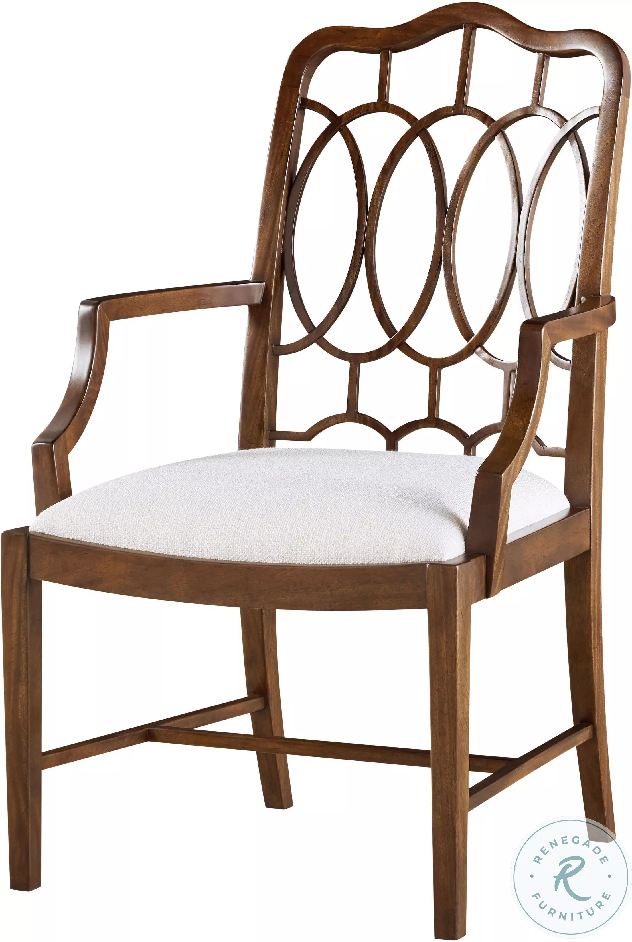 Sloane Edwardian Brown Cross Back Arm Chair From Theodore Alexander ...