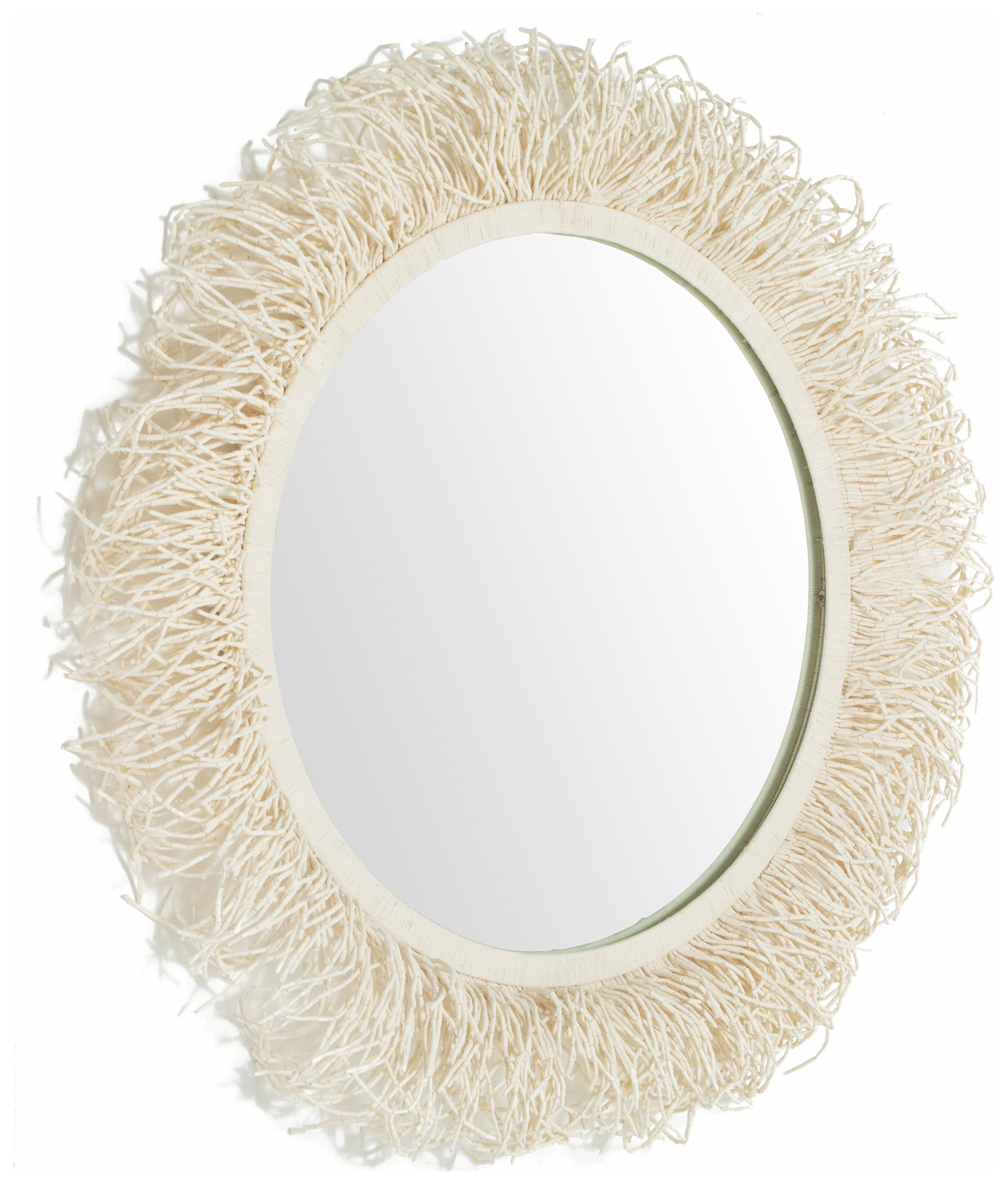 Giselle Winter White Round Accent Mirror From Gabby Furniture | Coleman ...