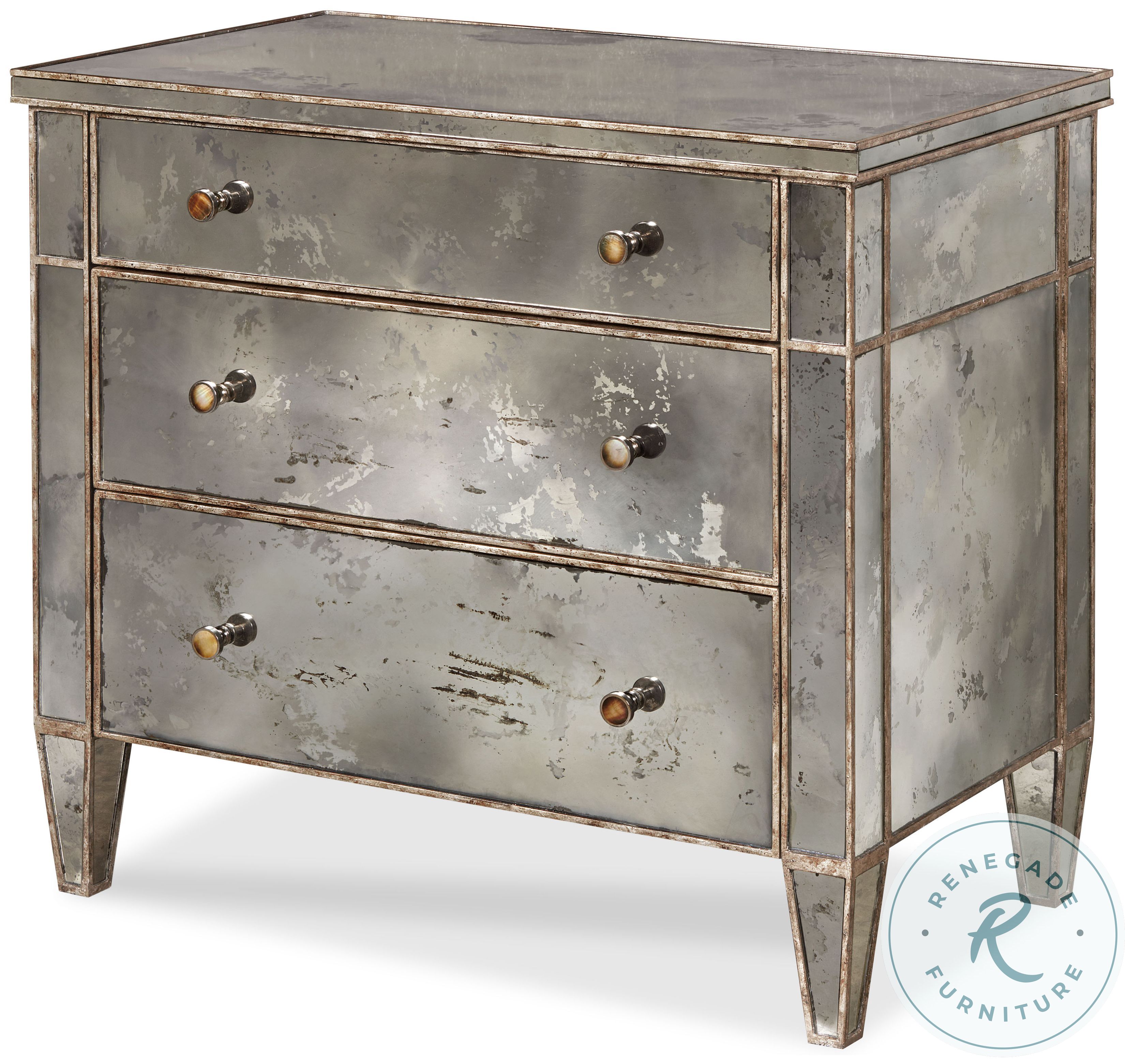 SF50 Silver Leaf 3 Drawer Bedside Chest From Century Furniture ...