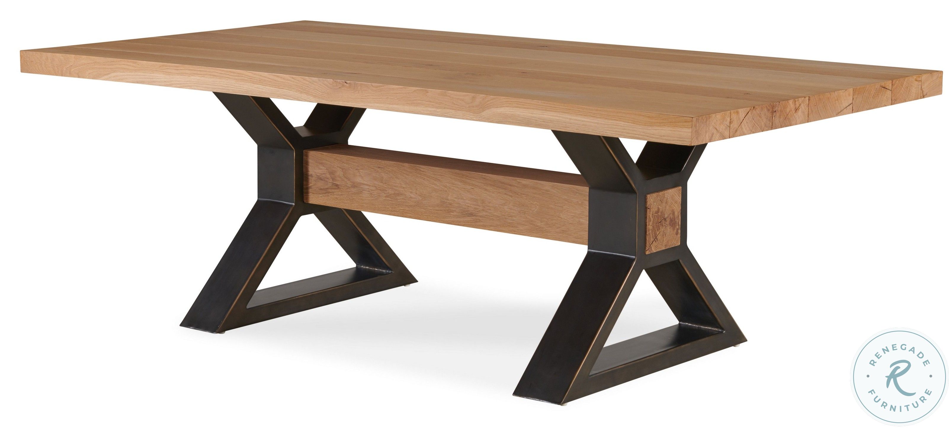 Open Sky Natural And Oil Rubbed Bronze 88" Dining Table From Century ...