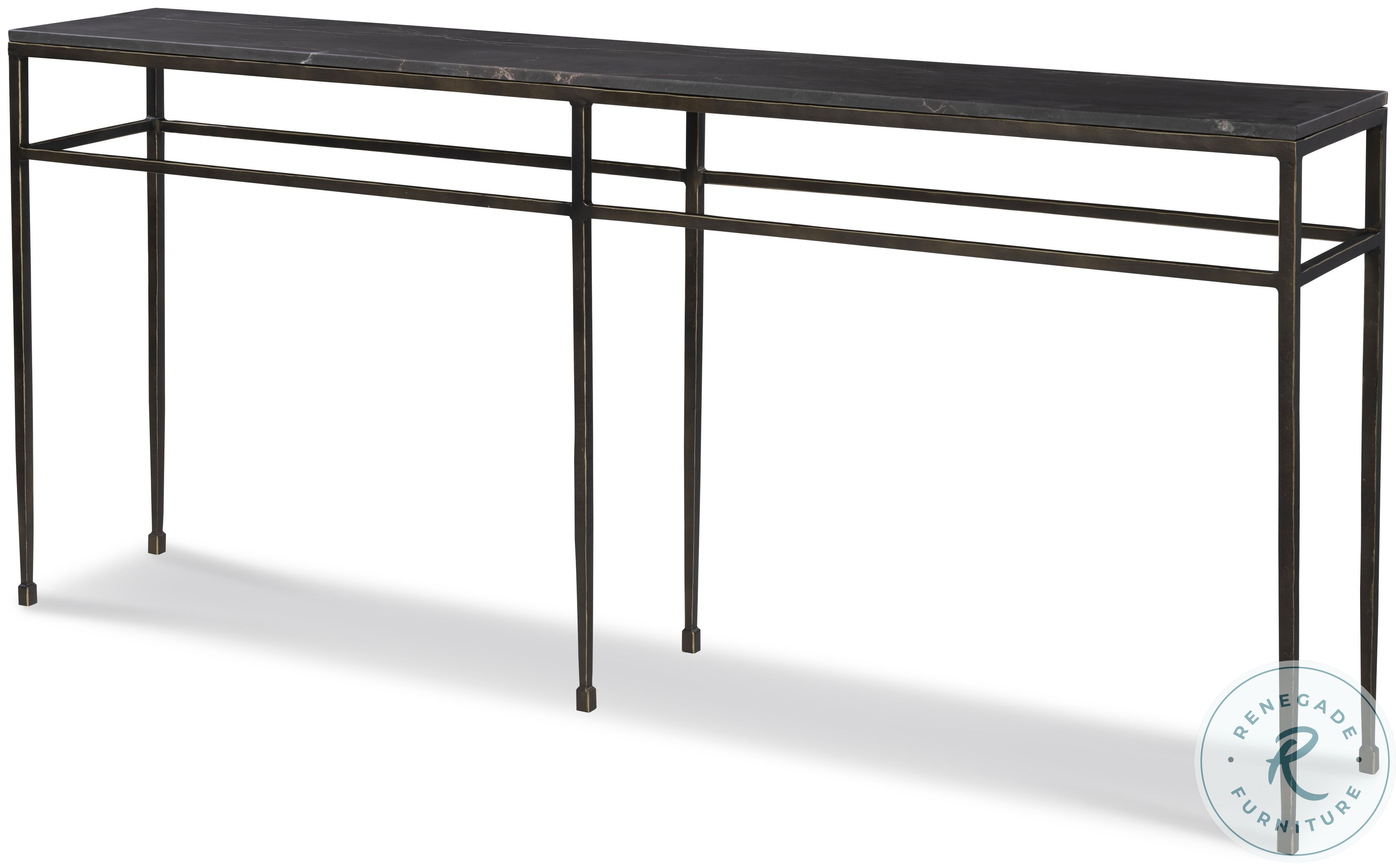 Orvieto Honed Graffito Marble And Bronze Console Table From Century ...