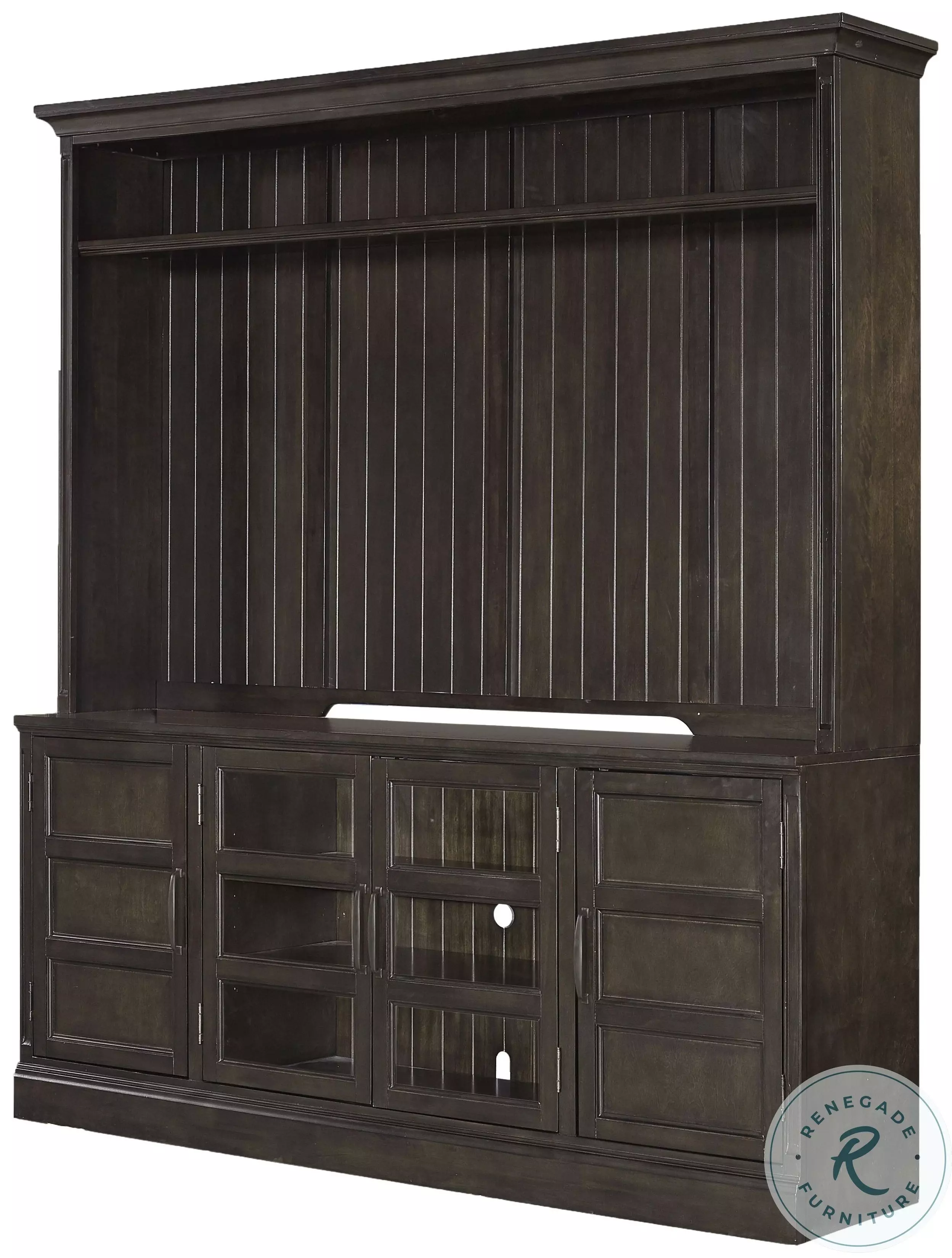Oceancrest Medium Roast 76" TV Stand with Hutch From Home Gallery ...