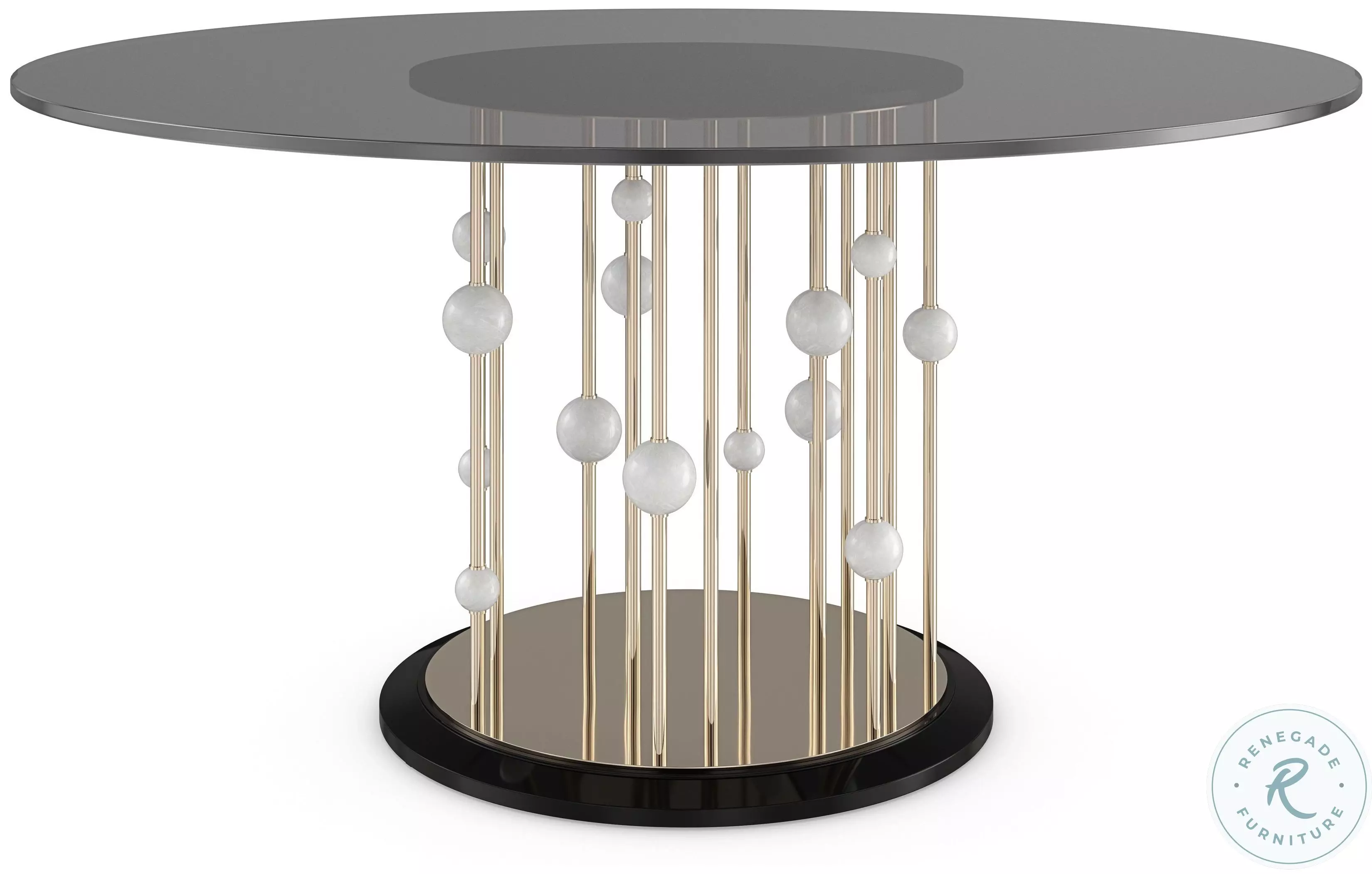 Orbit Piano Black And Whisper Of Gold Dining Table From Home Gallery ...