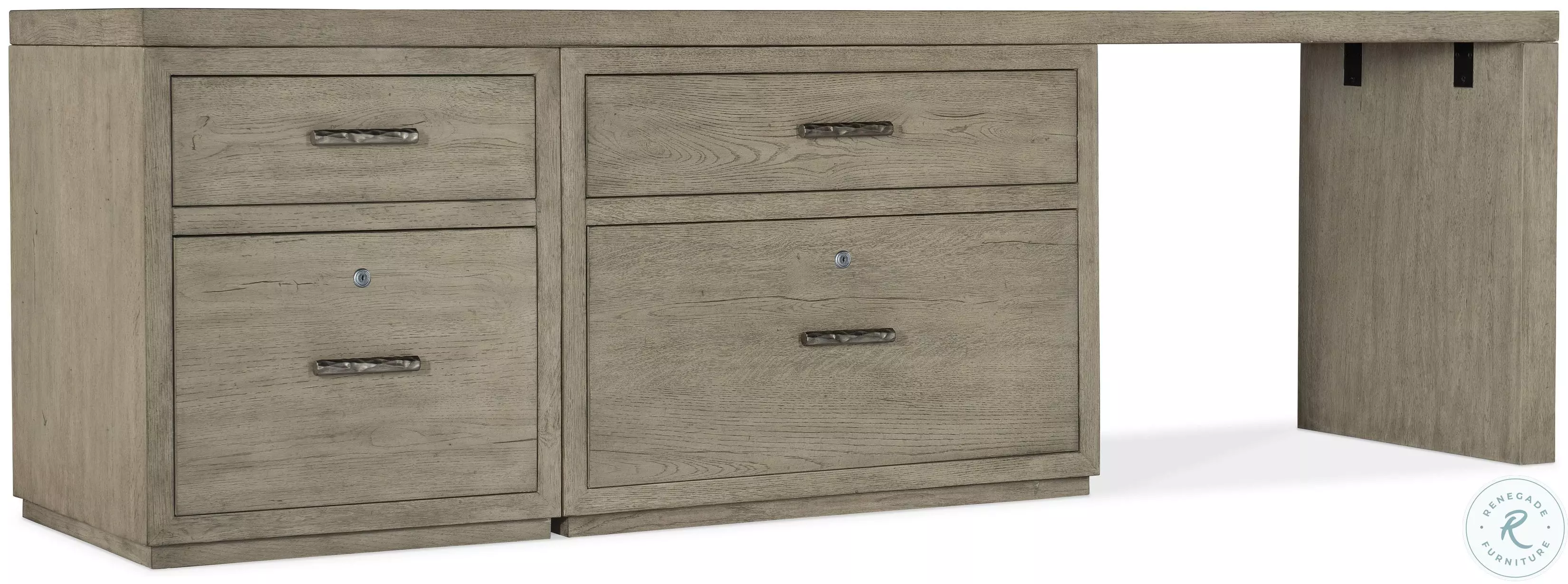 Linville Falls Soft Smoked Gray 96" Desk with File and Lateral File ...