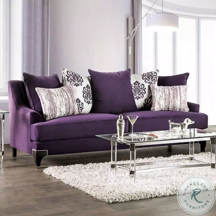 Sisseton Purple Sofa from Furniture of America | Coleman Furniture