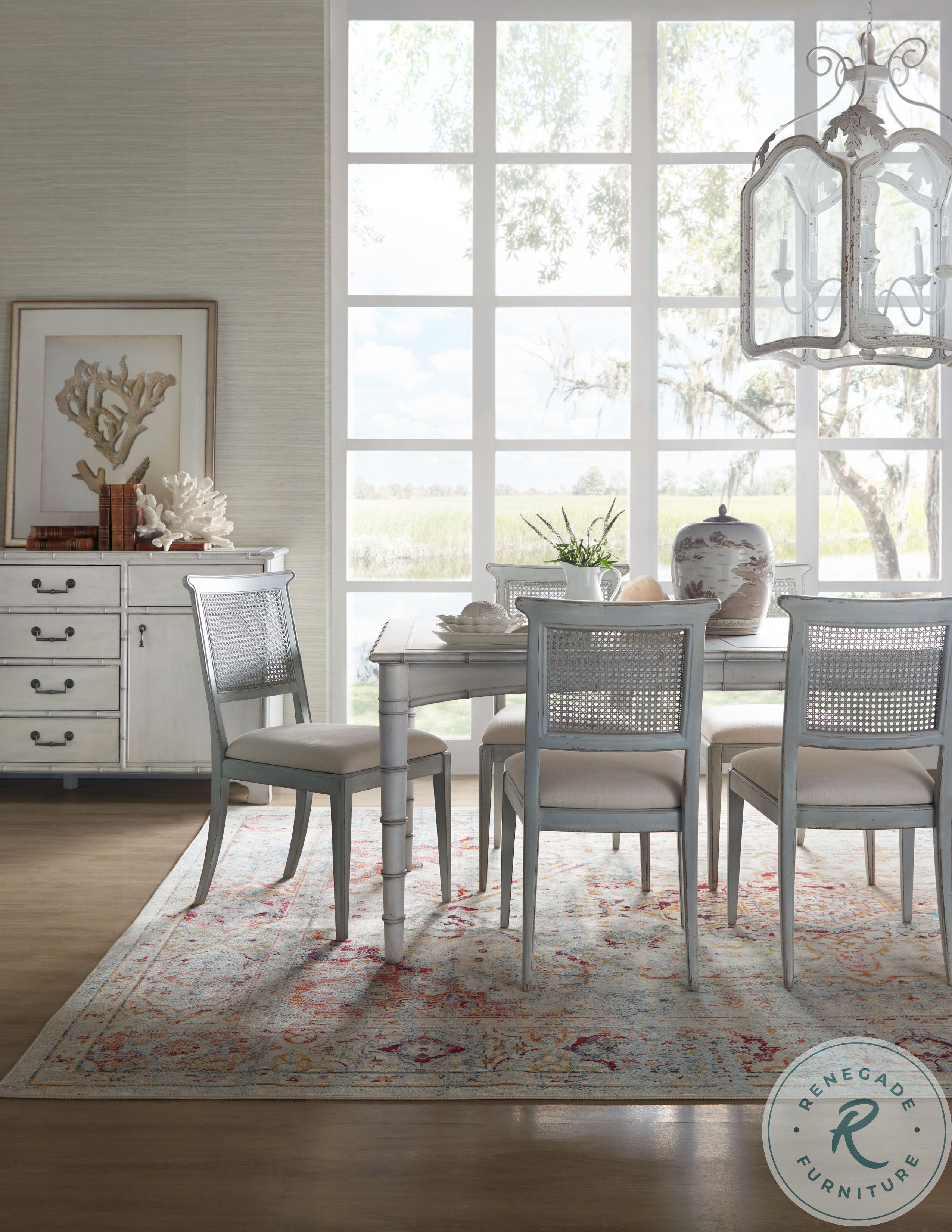 Charleston White Rectangle Extendable Dining Table From Hooker ...