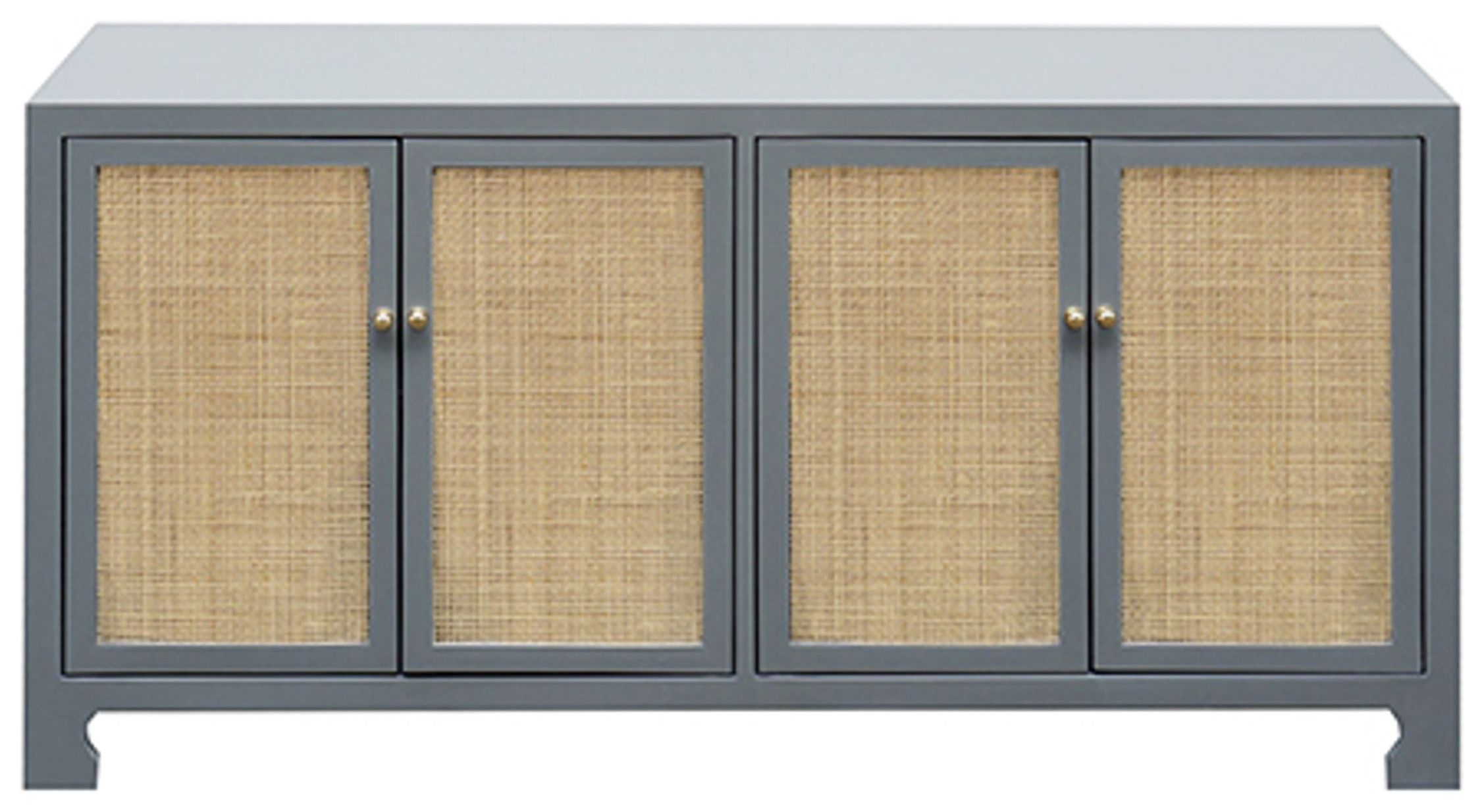 Sofia Matte Grey Lacquer 4 Door Cabinet from Worlds Away | Coleman ...