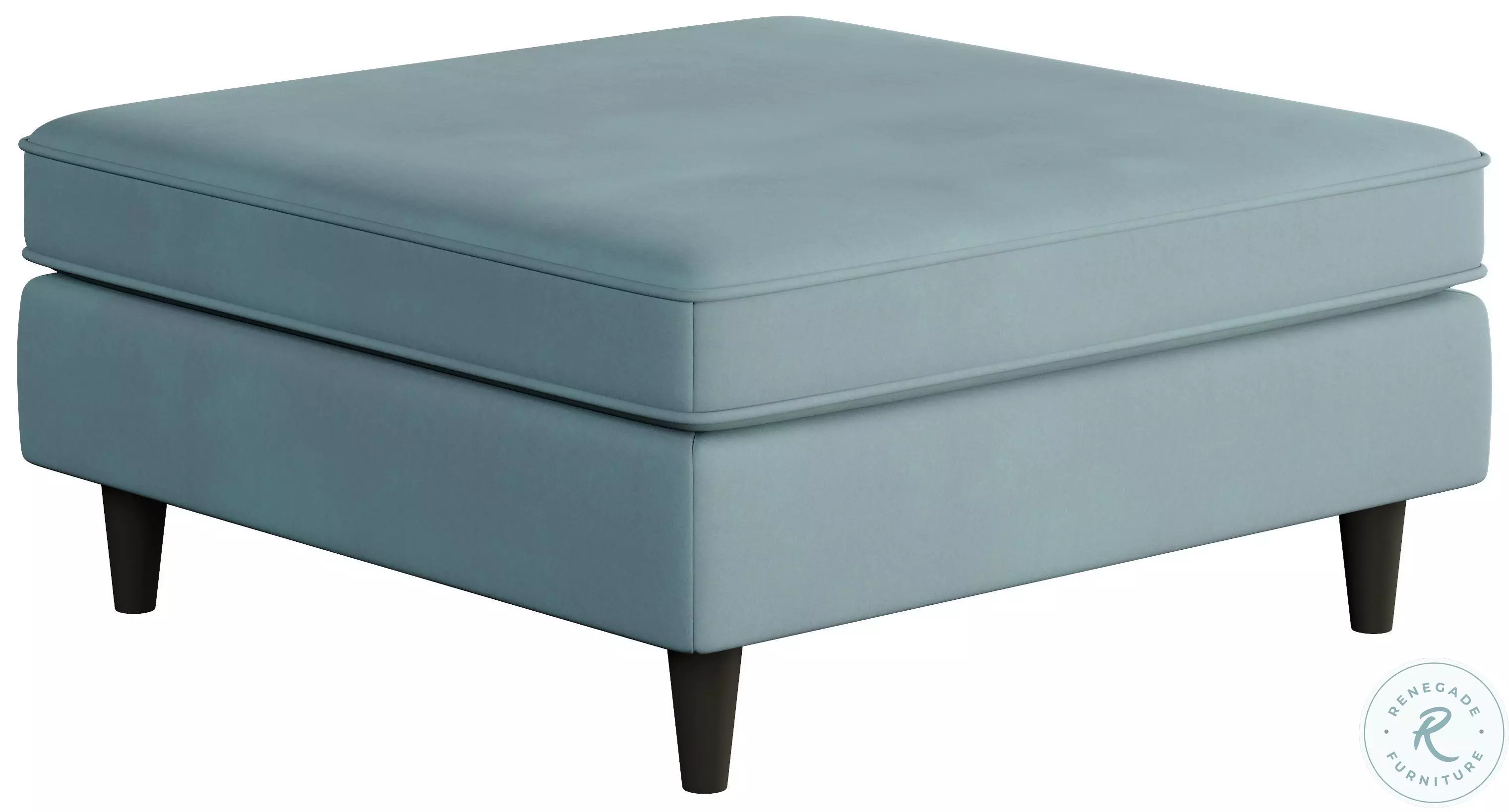 Bella Skylight Blue Square 18" Cocktail Ottoman From Southern Home ...