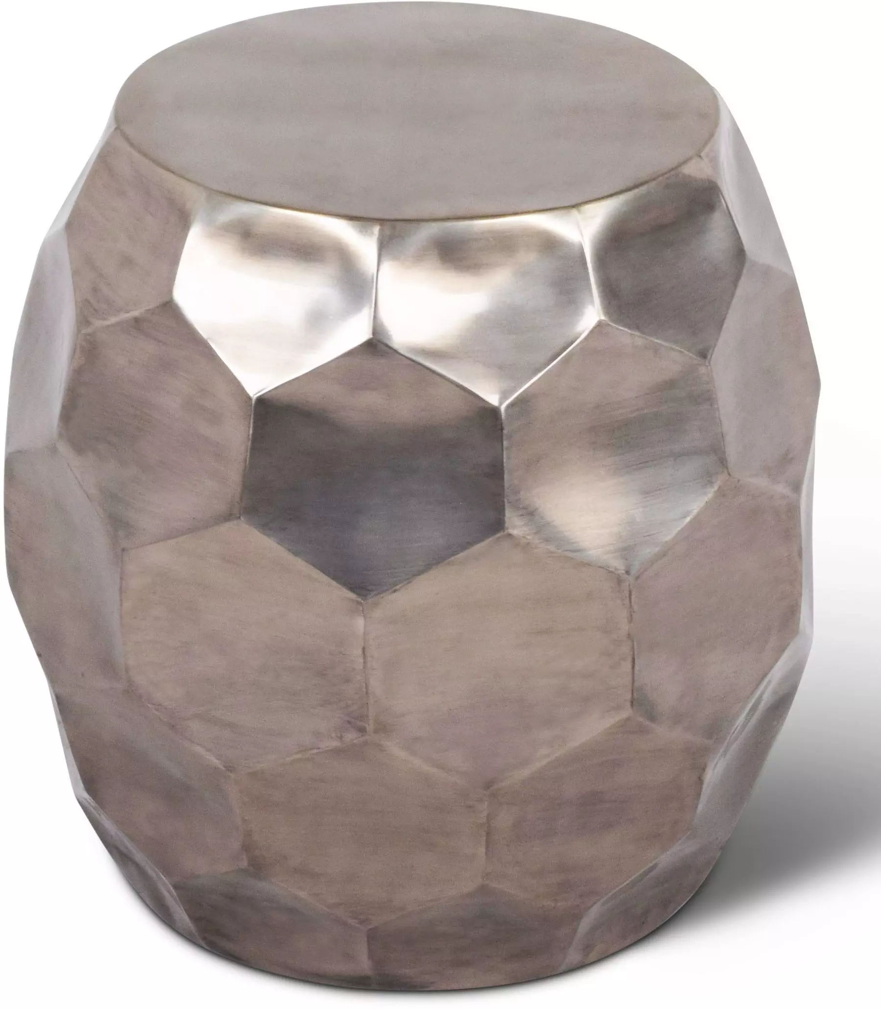 Stomp Nickel End Table From Home Gallery Stores | Home Gallery Stores