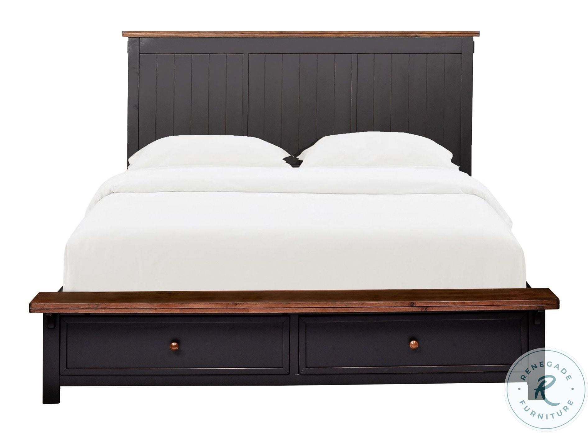 Stormy Ridge Chickory And Black King Platform Storage Bed From A ...