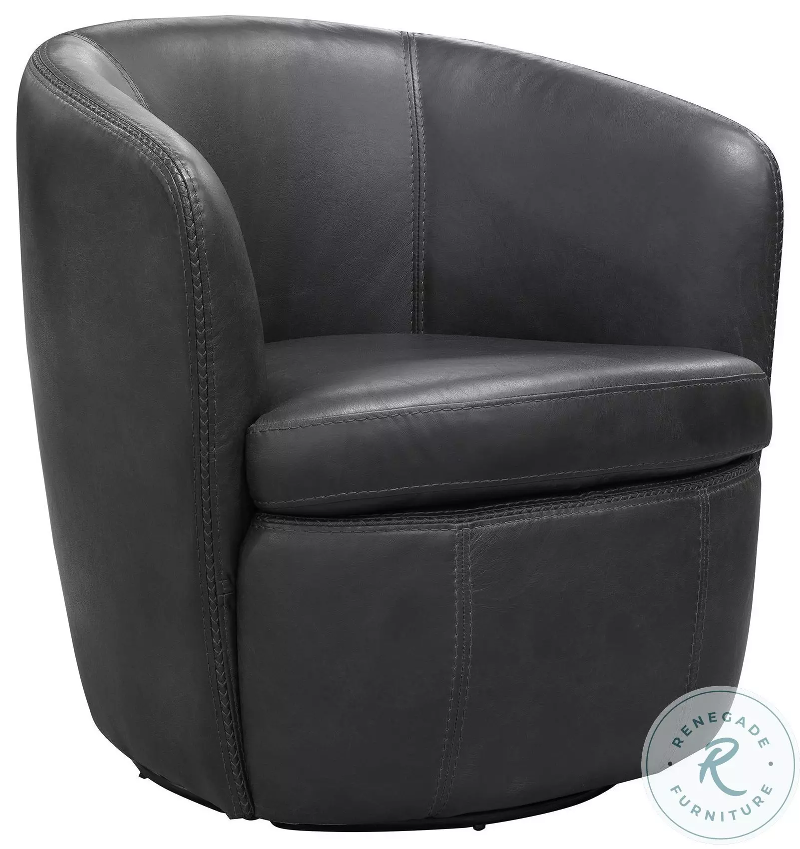 Sienna Vintage Slate Leather Swivel Club Chair From Golden Crest Home ...