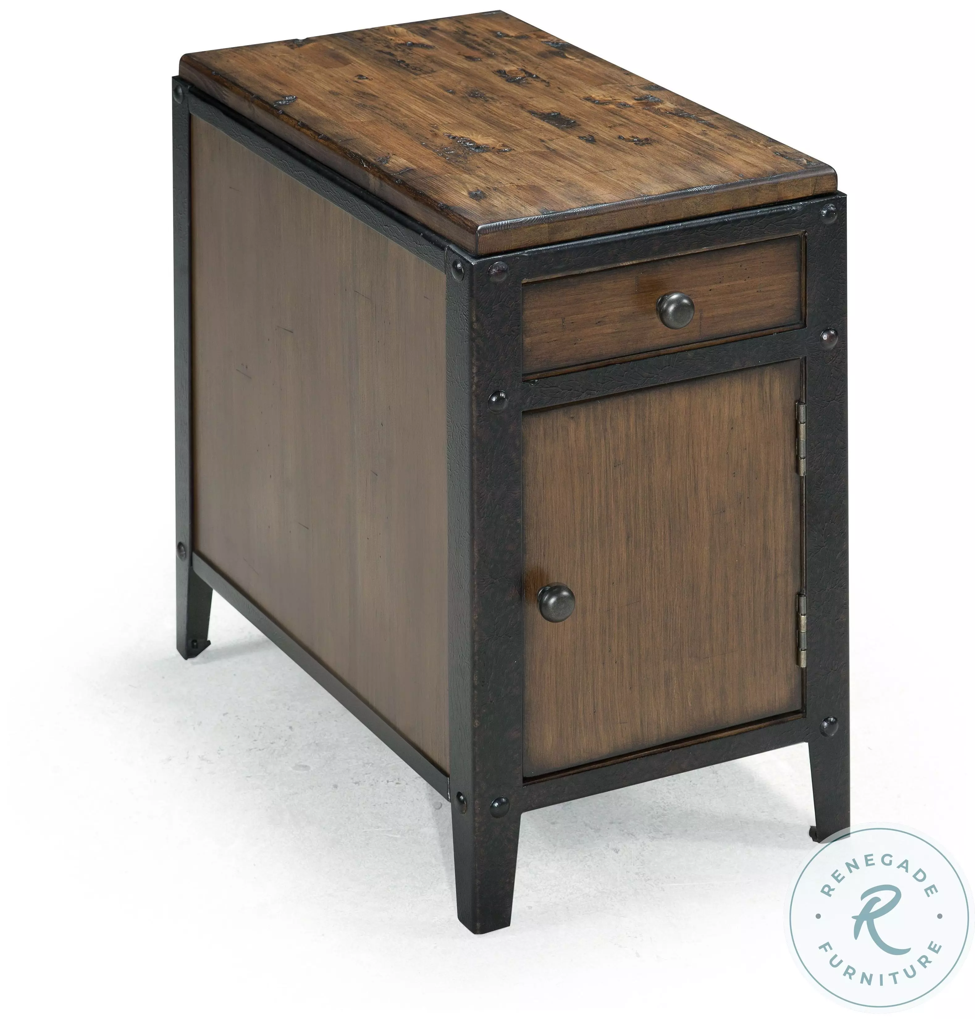 Maplebrook Distressed Natural Pine Chairside Door End Table From ...
