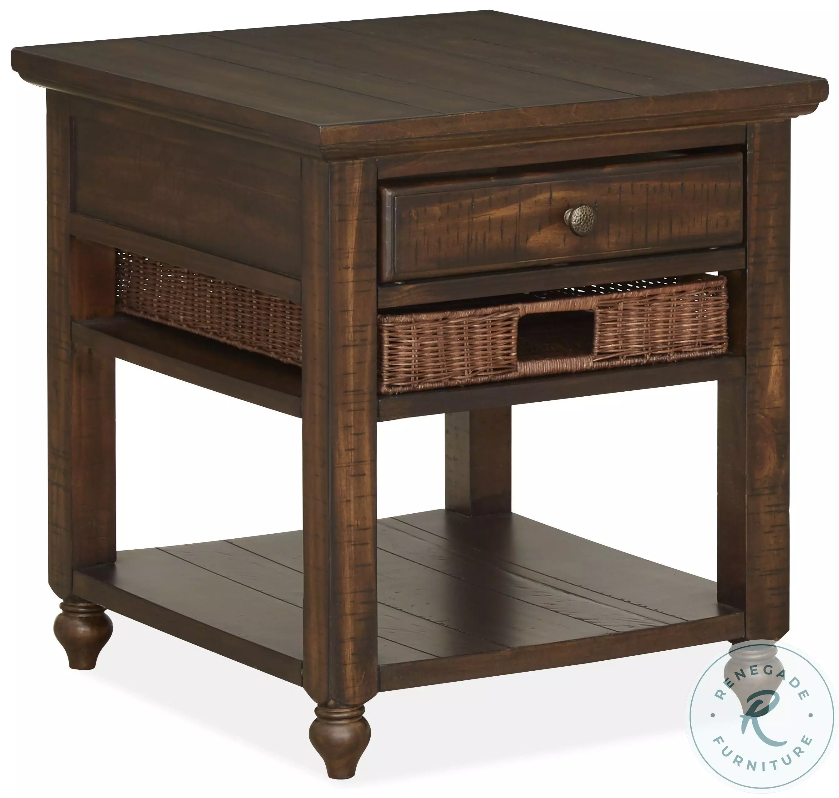 Harbor Lane Coffee Wood Rectangular End Table From Crafted Spaces ...