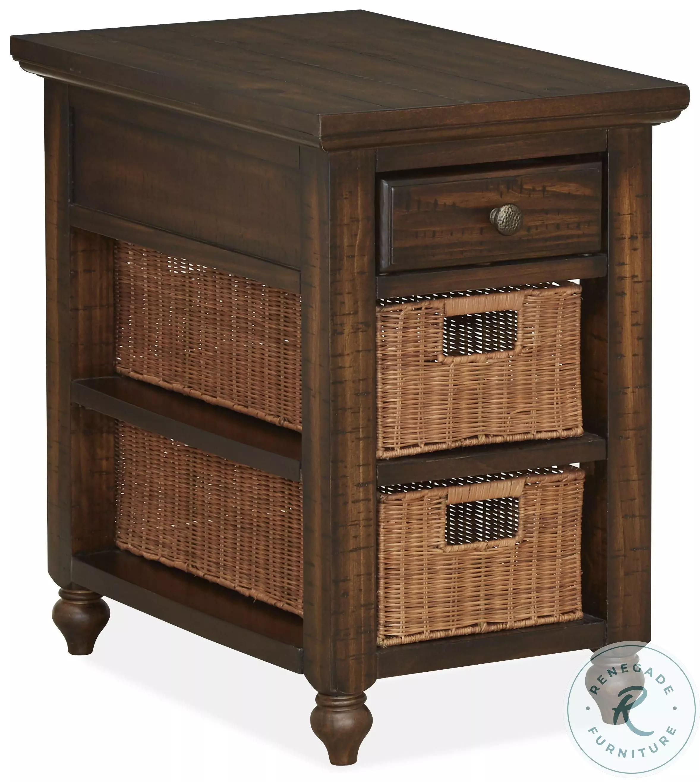 Harbor Lane Coffee Wood Rectangular Chairside End Table From Crafted ...