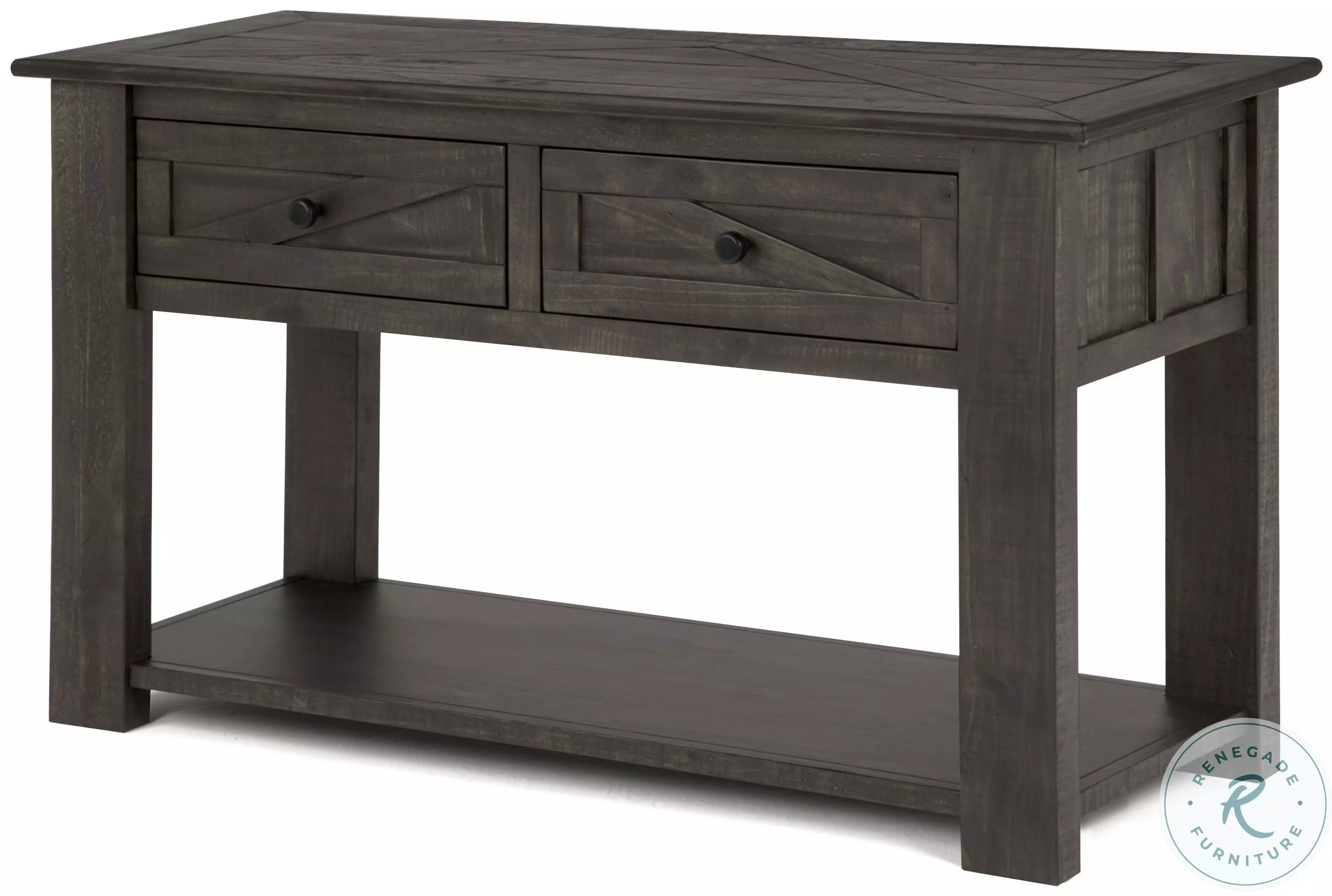 Bennett Weathered Charcoal Wood Rectangular Sofa Table From Crafted ...