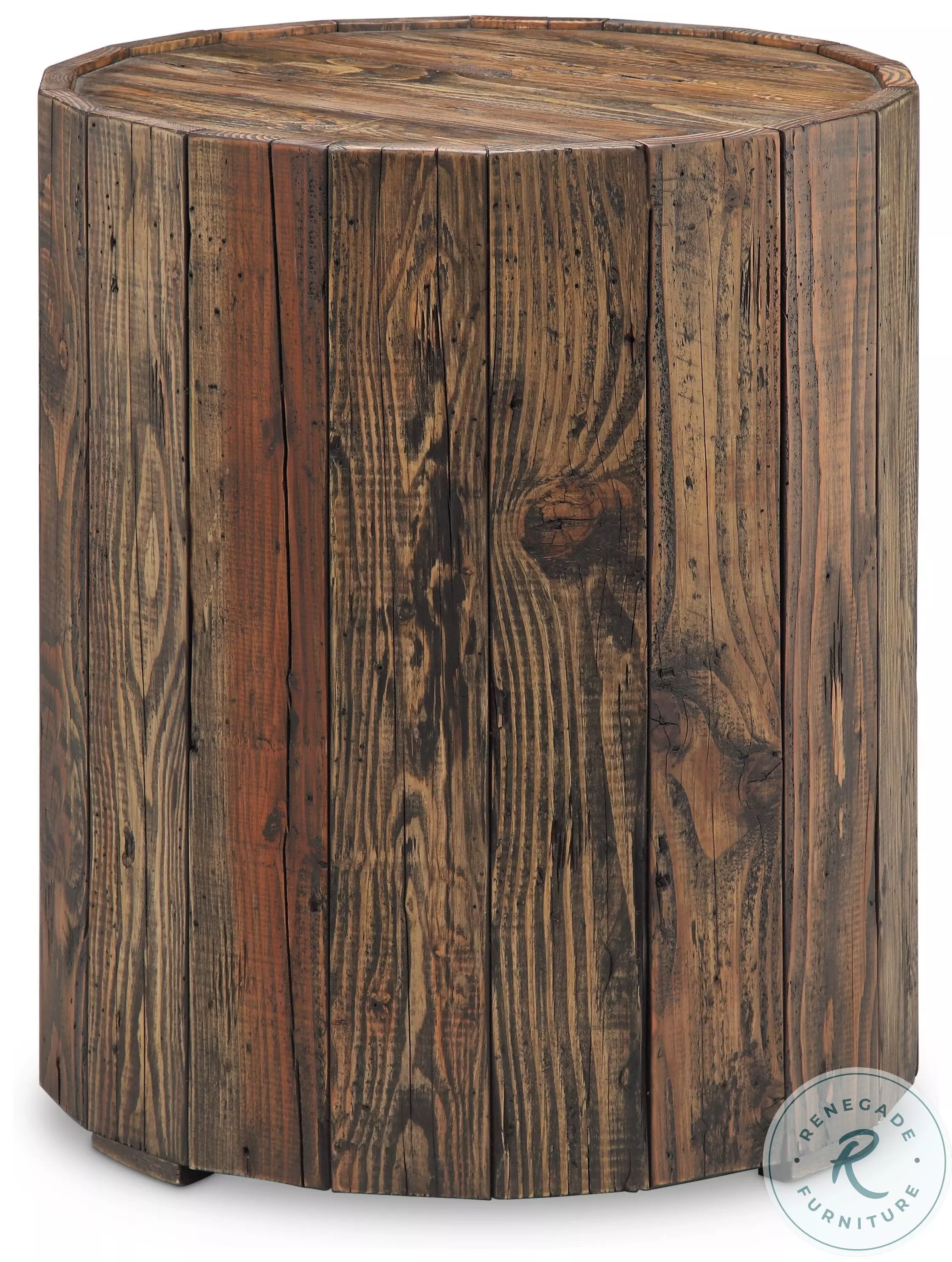 Montana Rustic Pine Round End Table From Home Gallery Stores | Home Gallery Stores