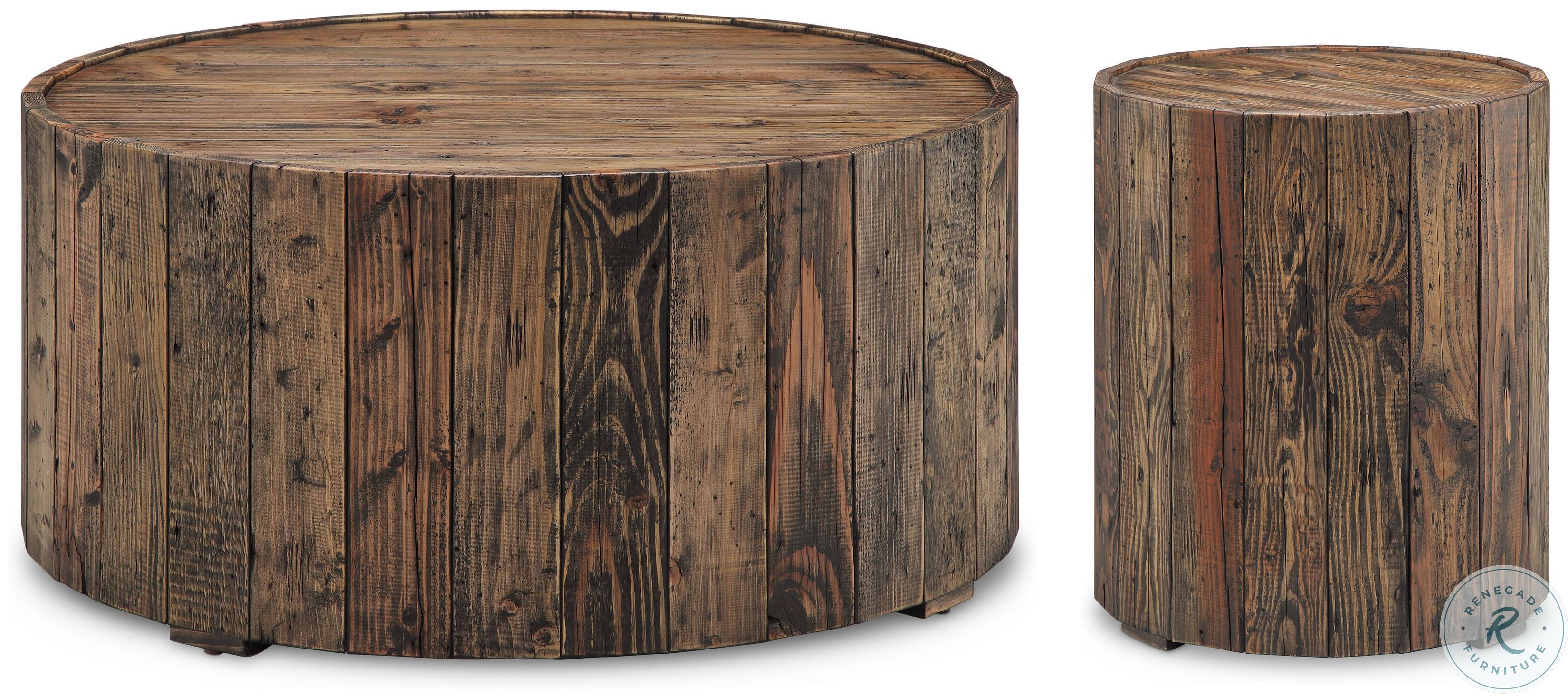 Dakota Rustic Pine Round Cocktail Table from Magnussen Home | Coleman Furniture