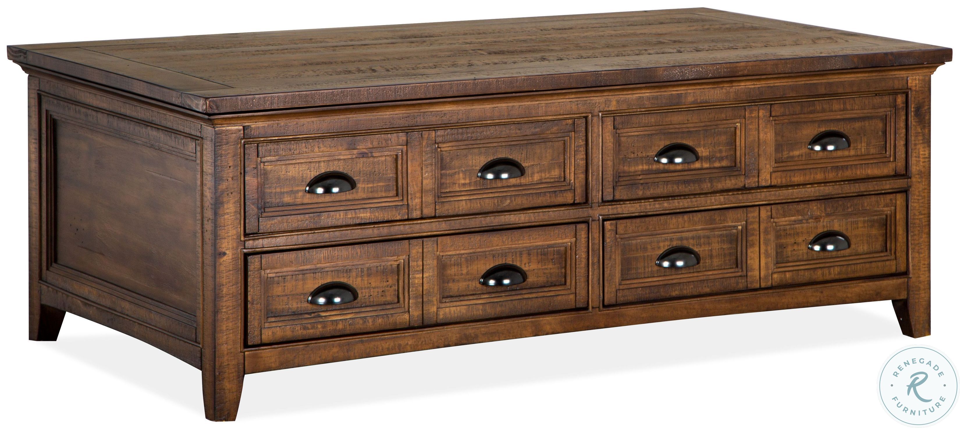 Bay Creek Toasted Nutmeg Lift Top Storage Castered Cocktail Table from ...