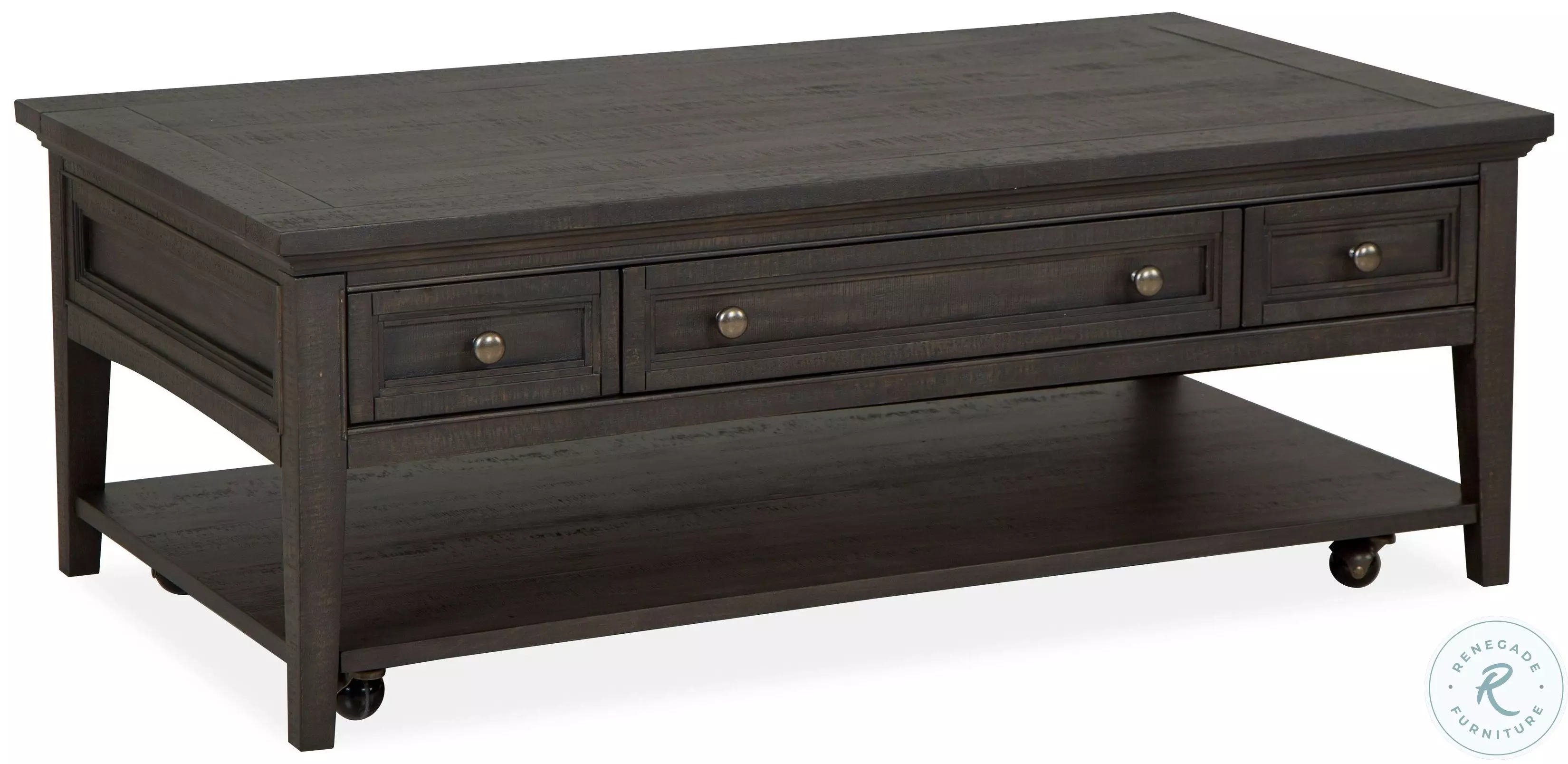 Ashbury Falls Graphite Rectangle Castered Cocktail Table From Crafted ...