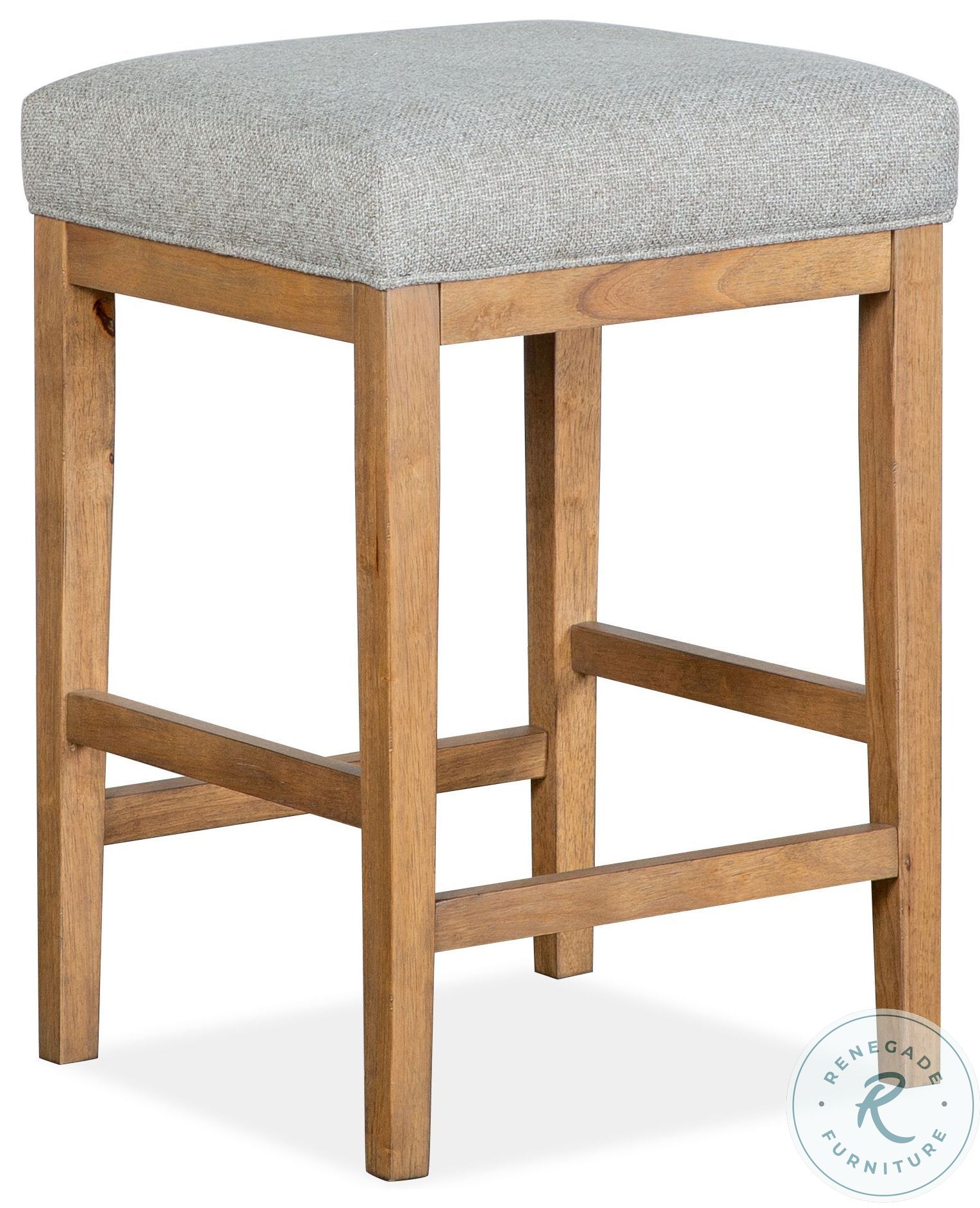Lindon Grey Upholstered Stool From Magnussen Home | Coleman Furniture