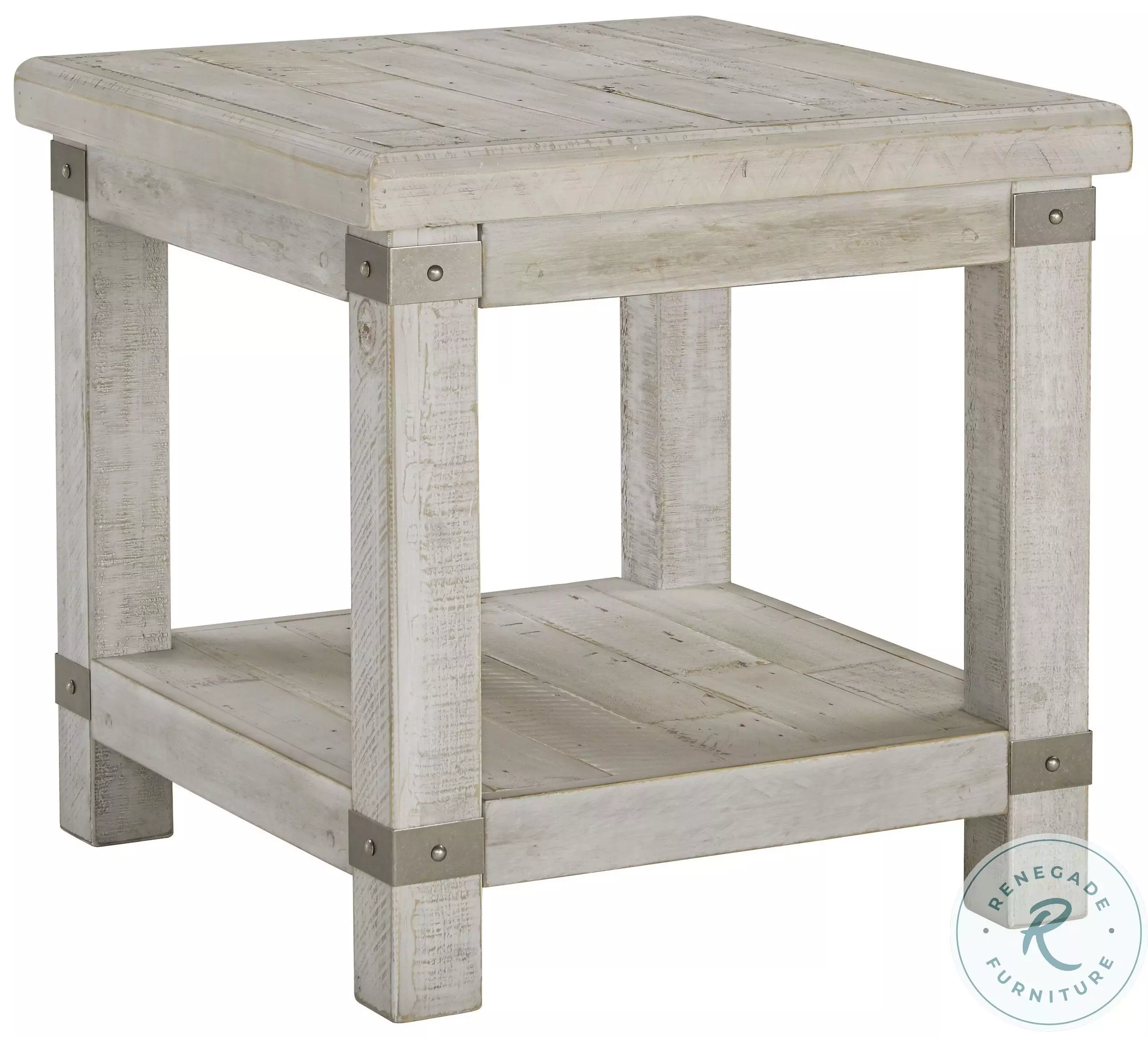 Carynhurst White Wash Gray Rectangular End Table from Ashley | Coleman ...