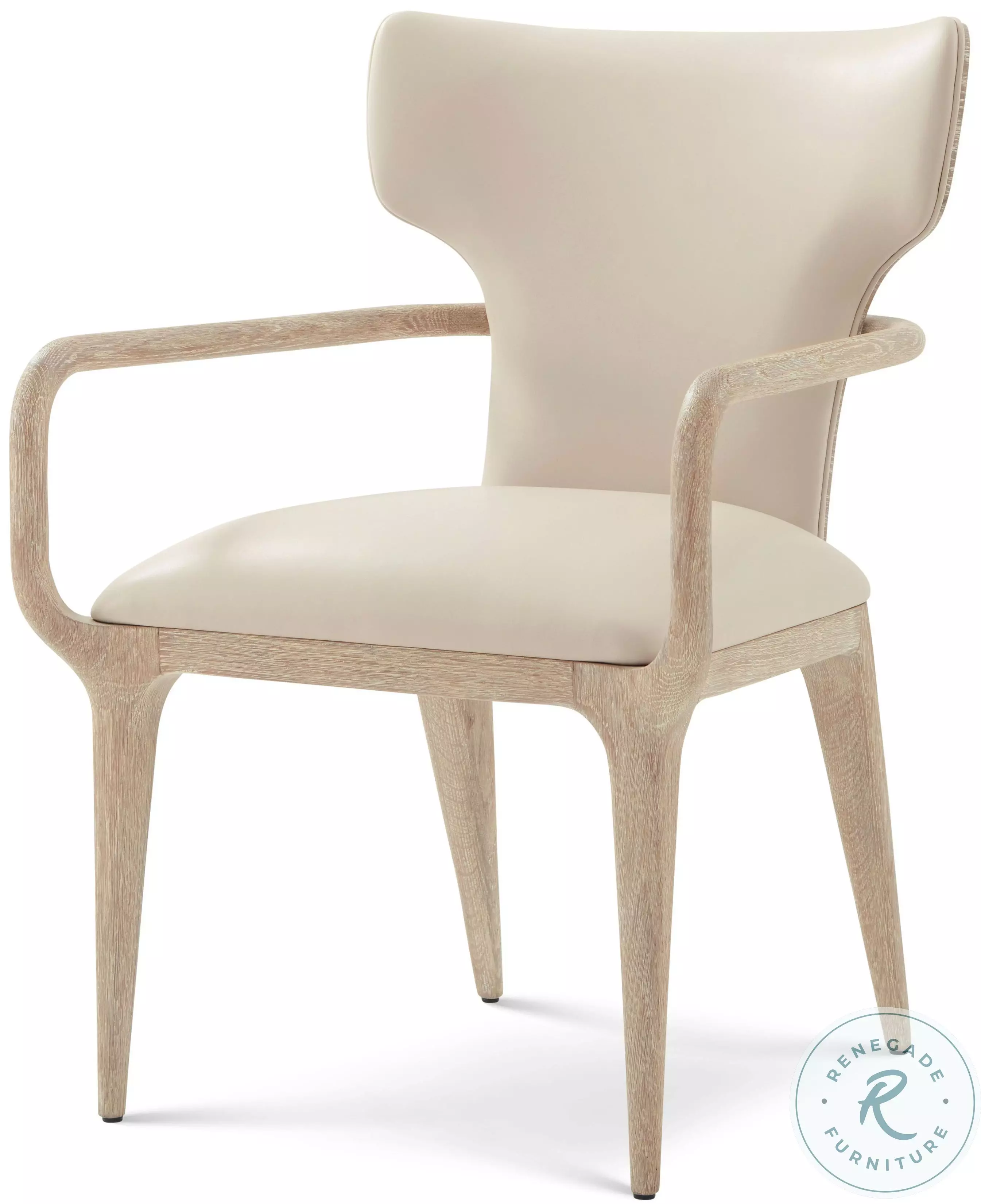Repose Grey Oak Upholstered Dining Arm Chair From Theodore Alexander ...