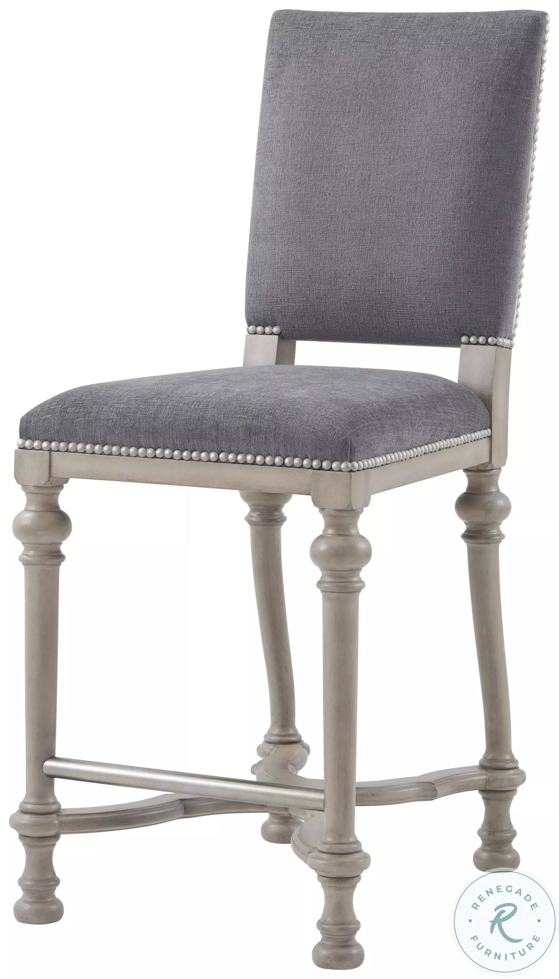Cultivated Gray Performance Fabric Upholstered Counter Height Stool ...