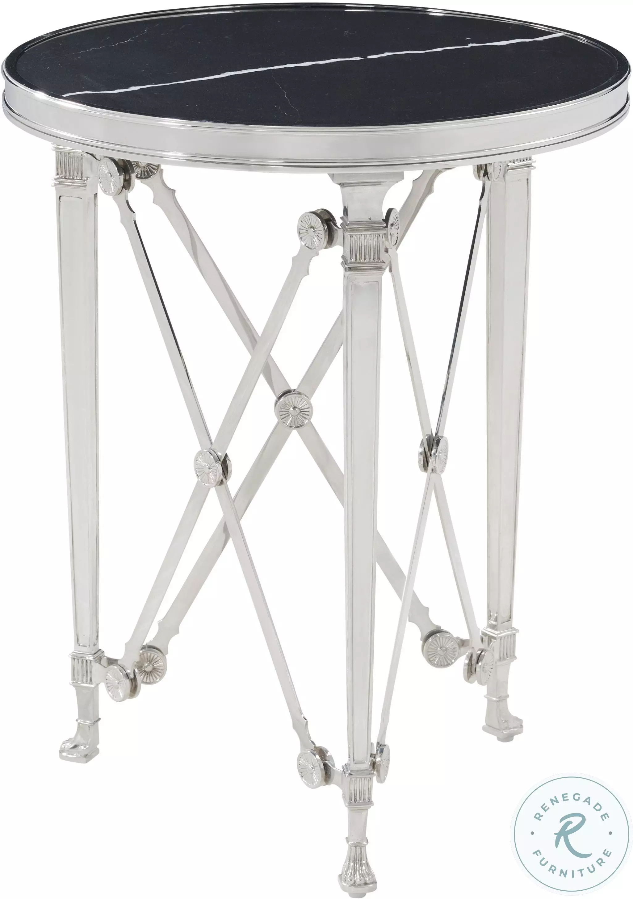 Spencer London Nickel Plated 18" Round Side Table From Theodore ...