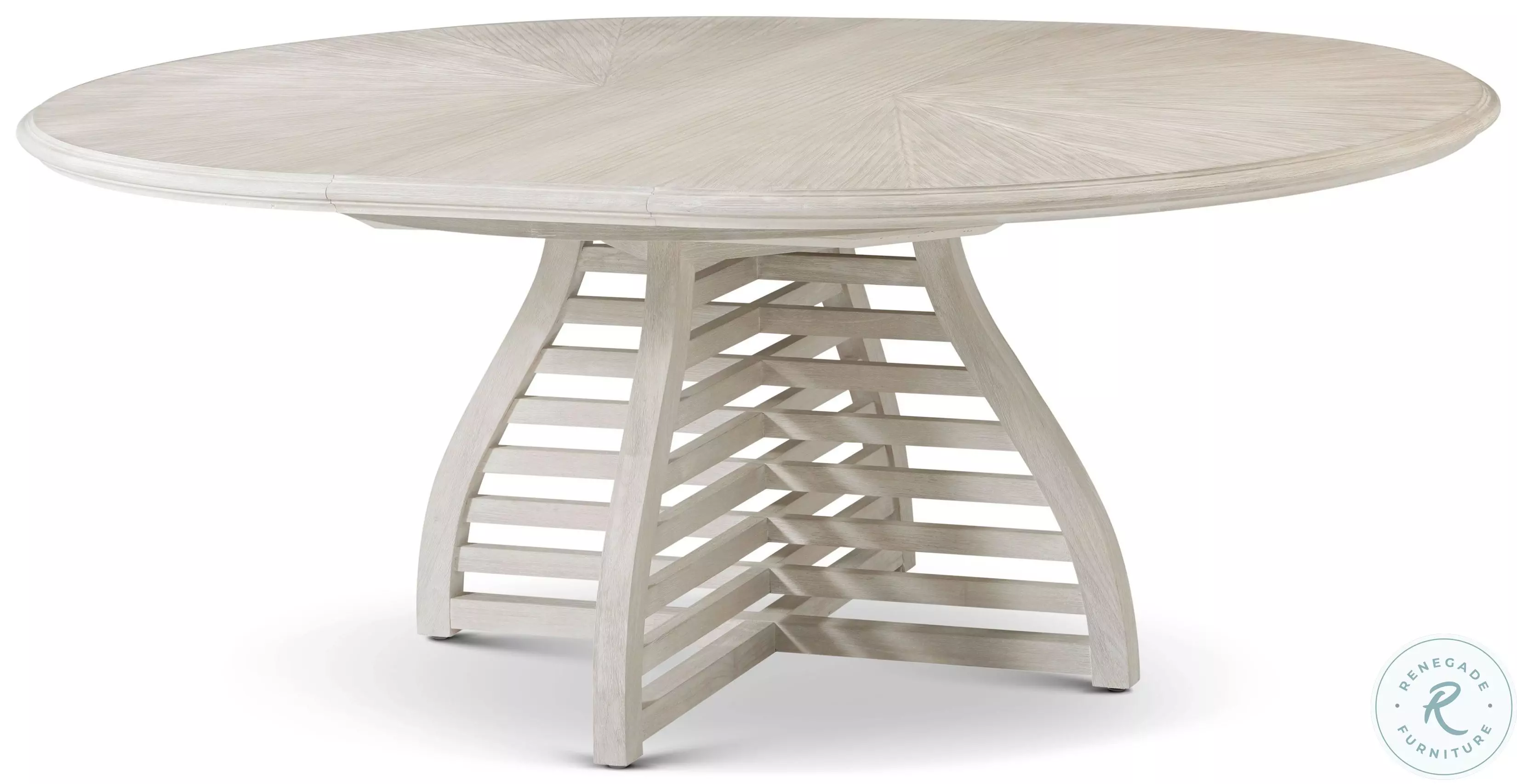 Breeze Sea Salt Slatted Extendable 60" Round Dining Table From Theodore ...