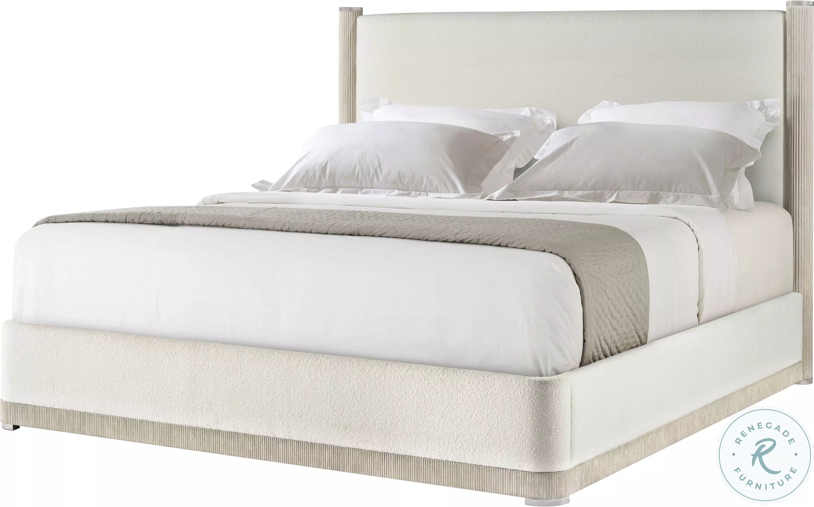 Horizon SPE Grey Upholstered Queen Low Profile Panel Bed From Theodore ...